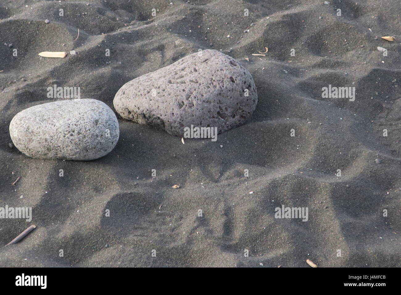 Lots of lava stones on volcanic mount Etna on Sicily island in Italy ...