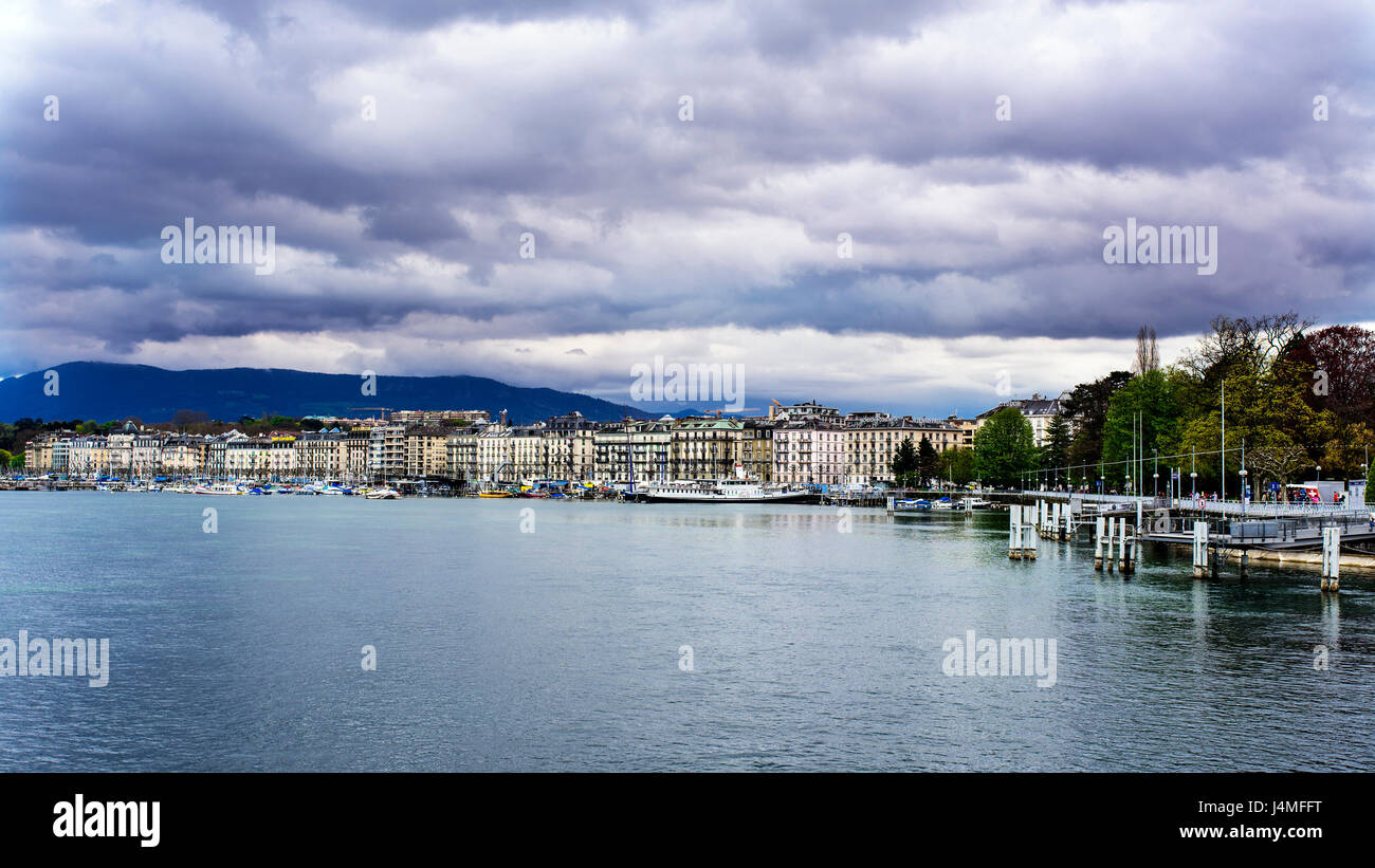 Views of leman lake in Geneva, Switzerland Stock Photo - Alamy