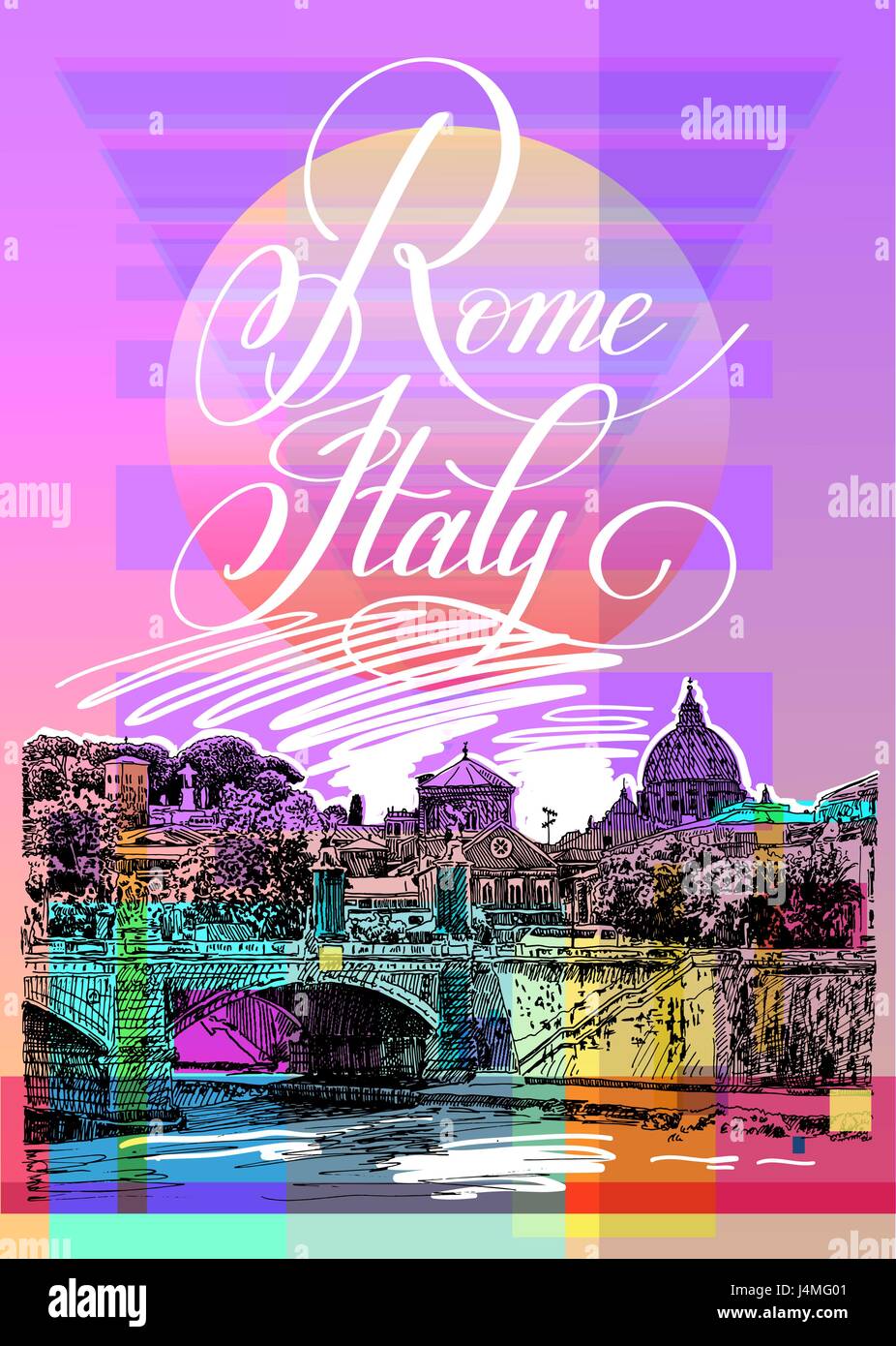 contemporary art poster design of Rome Italy Stock Vector Image & Art ...