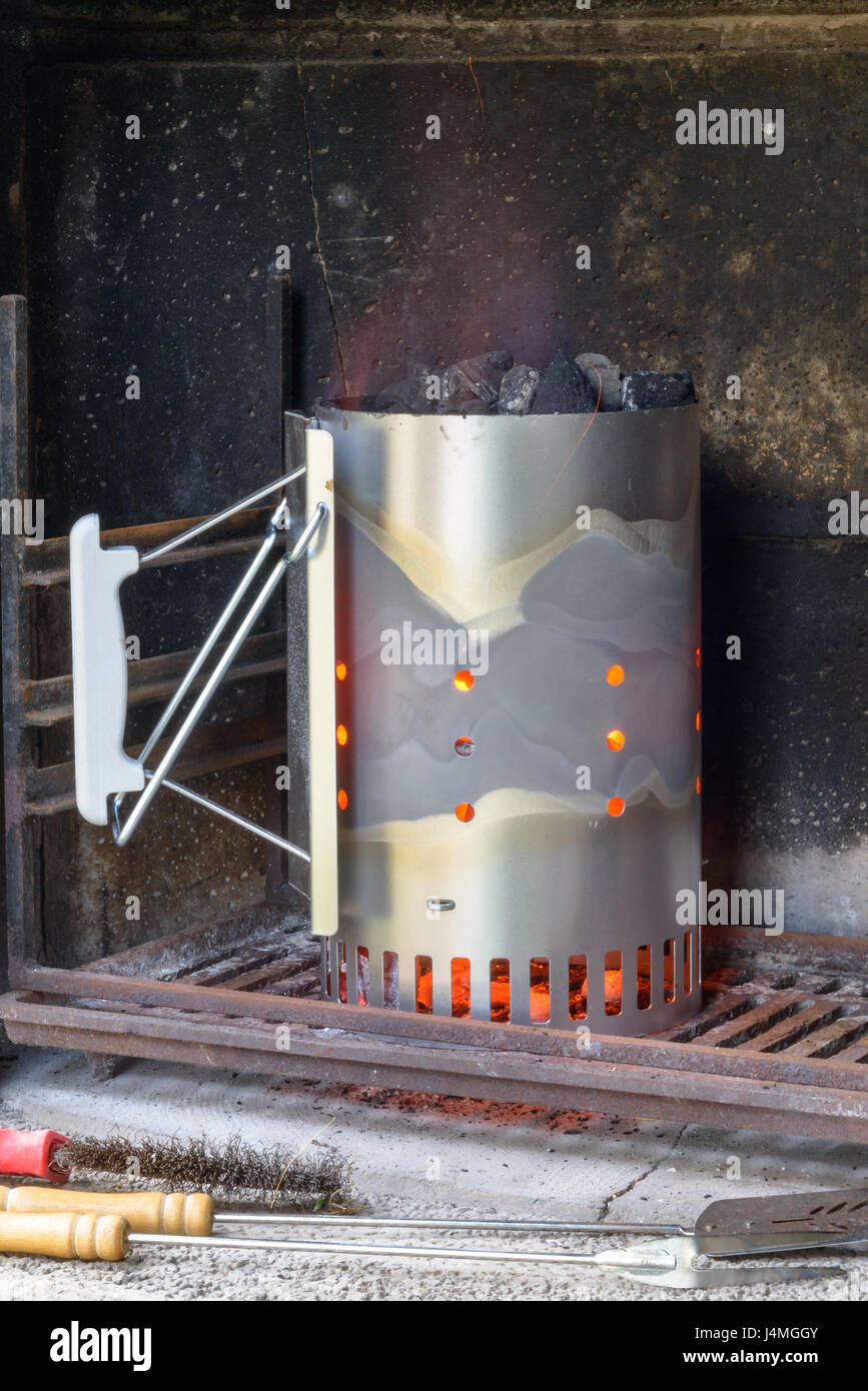 A tool for light fire in a barbecue Stock Photo - Alamy