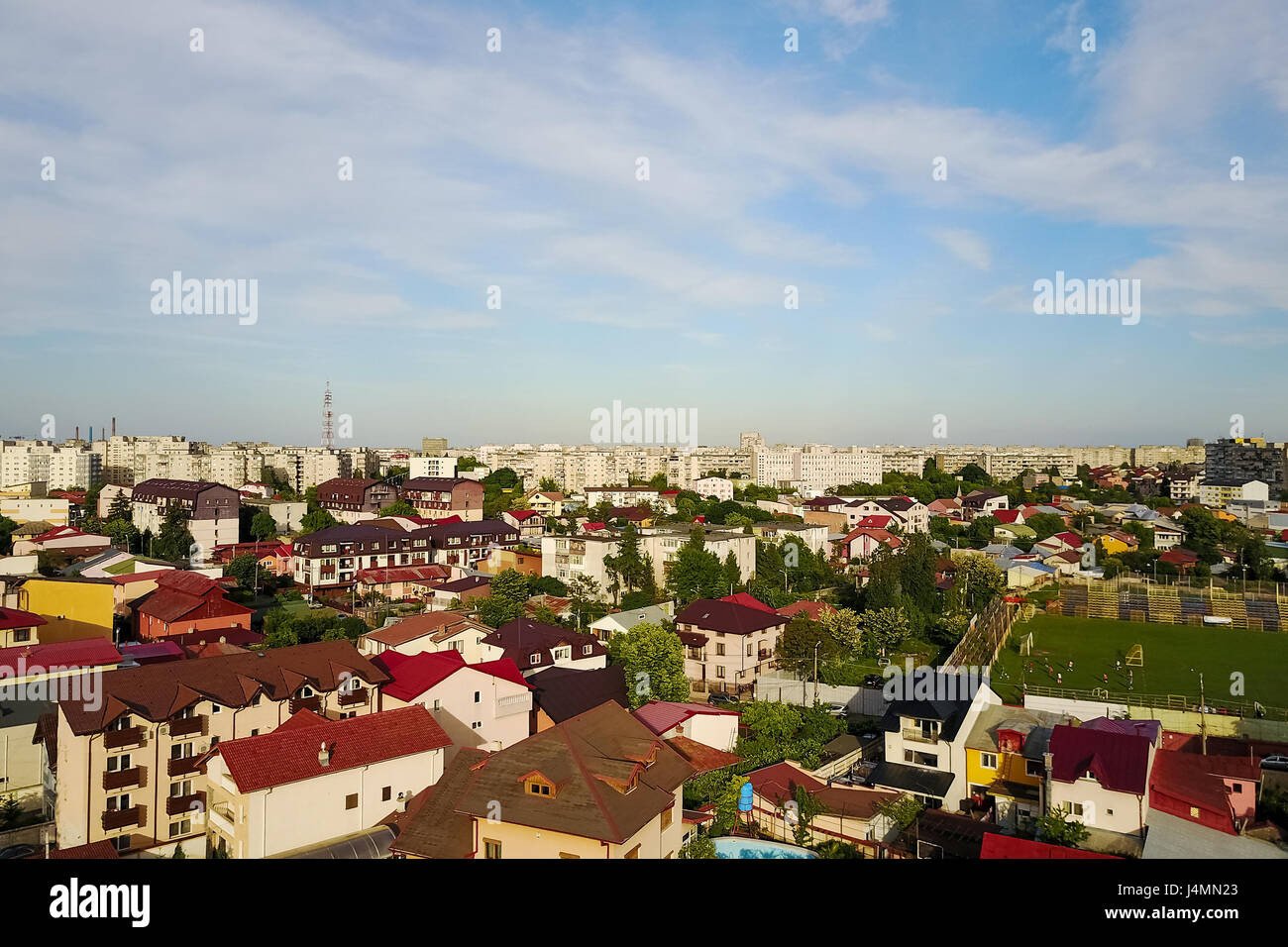 Aerial Panoramic View Of Bucharest City In Romania Stock Photo - Alamy
