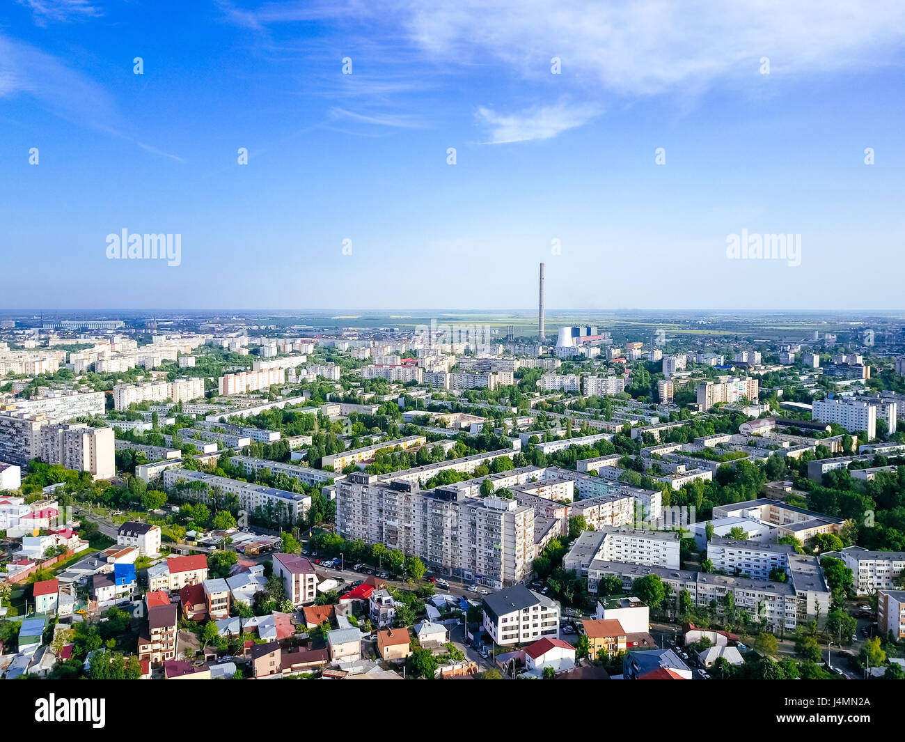 Aerial Panoramic View Of Bucharest City In Romania Stock Photo - Alamy
