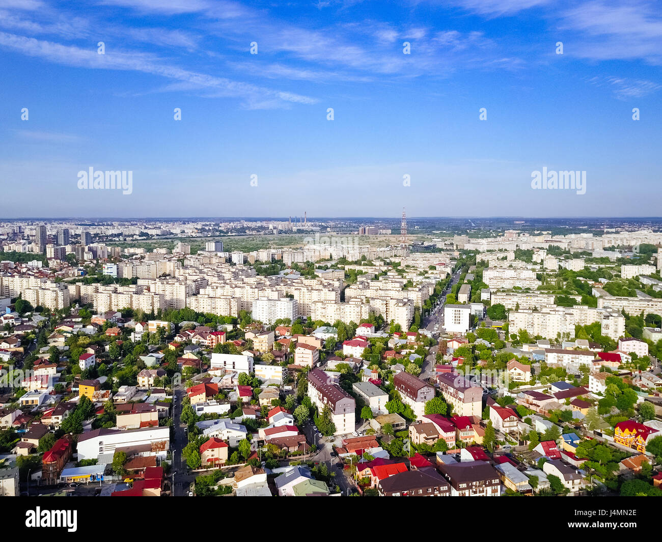 Aerial Panoramic View Of Bucharest City In Romania Stock Photo - Alamy
