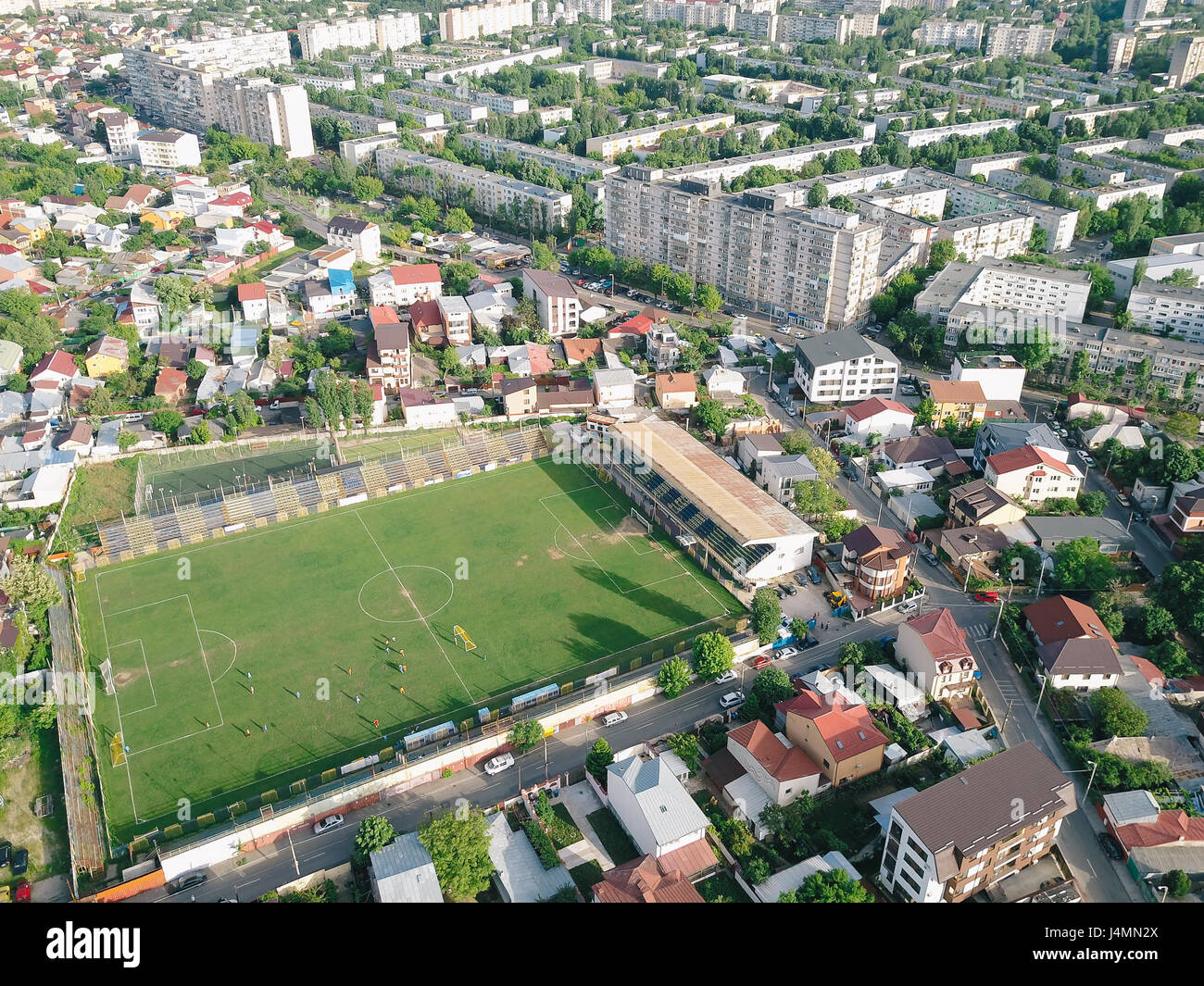 Aerial Panoramic View Of Bucharest City In Romania Stock Photo - Alamy