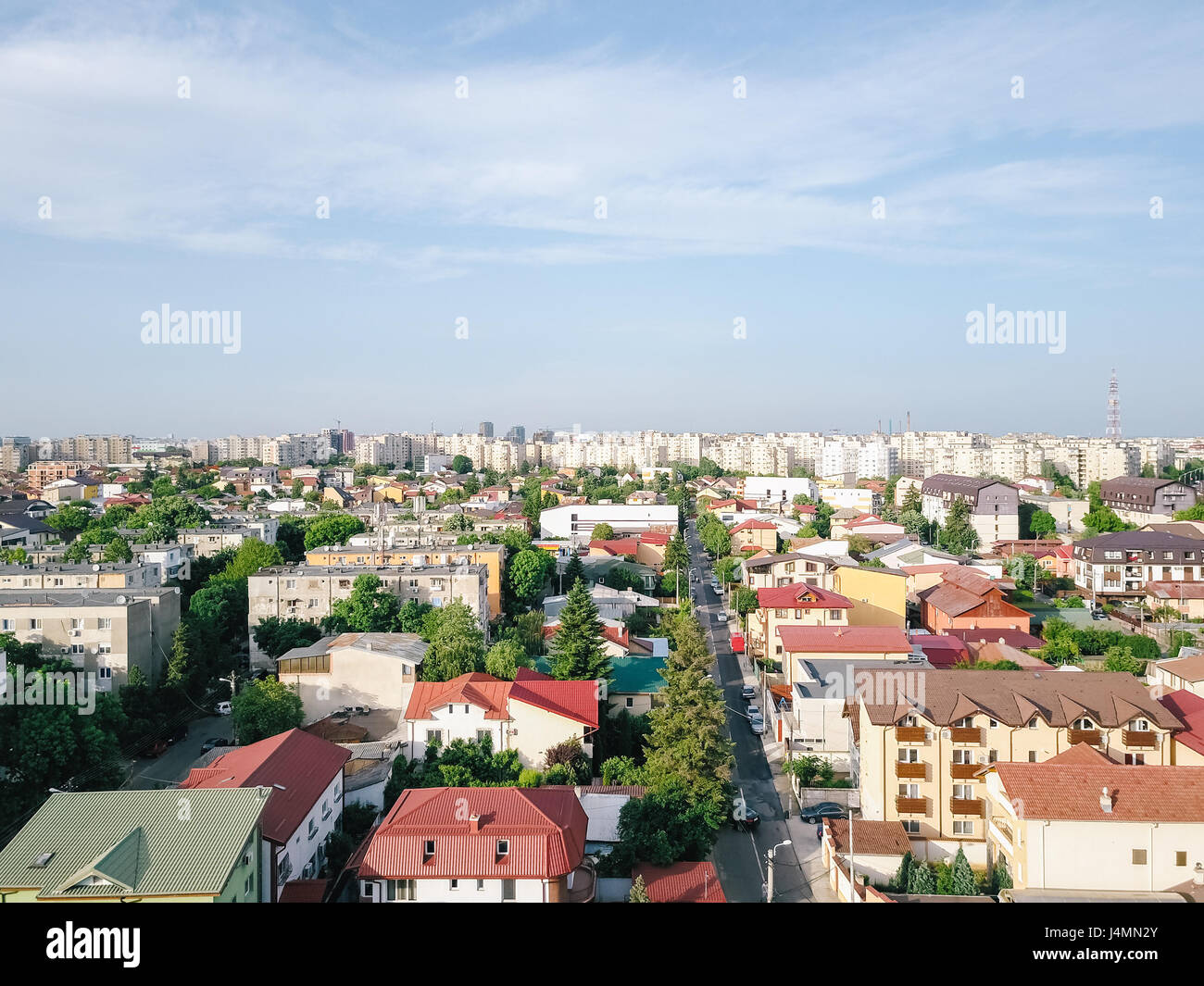 Aerial Panoramic View Of Bucharest City In Romania Stock Photo - Alamy