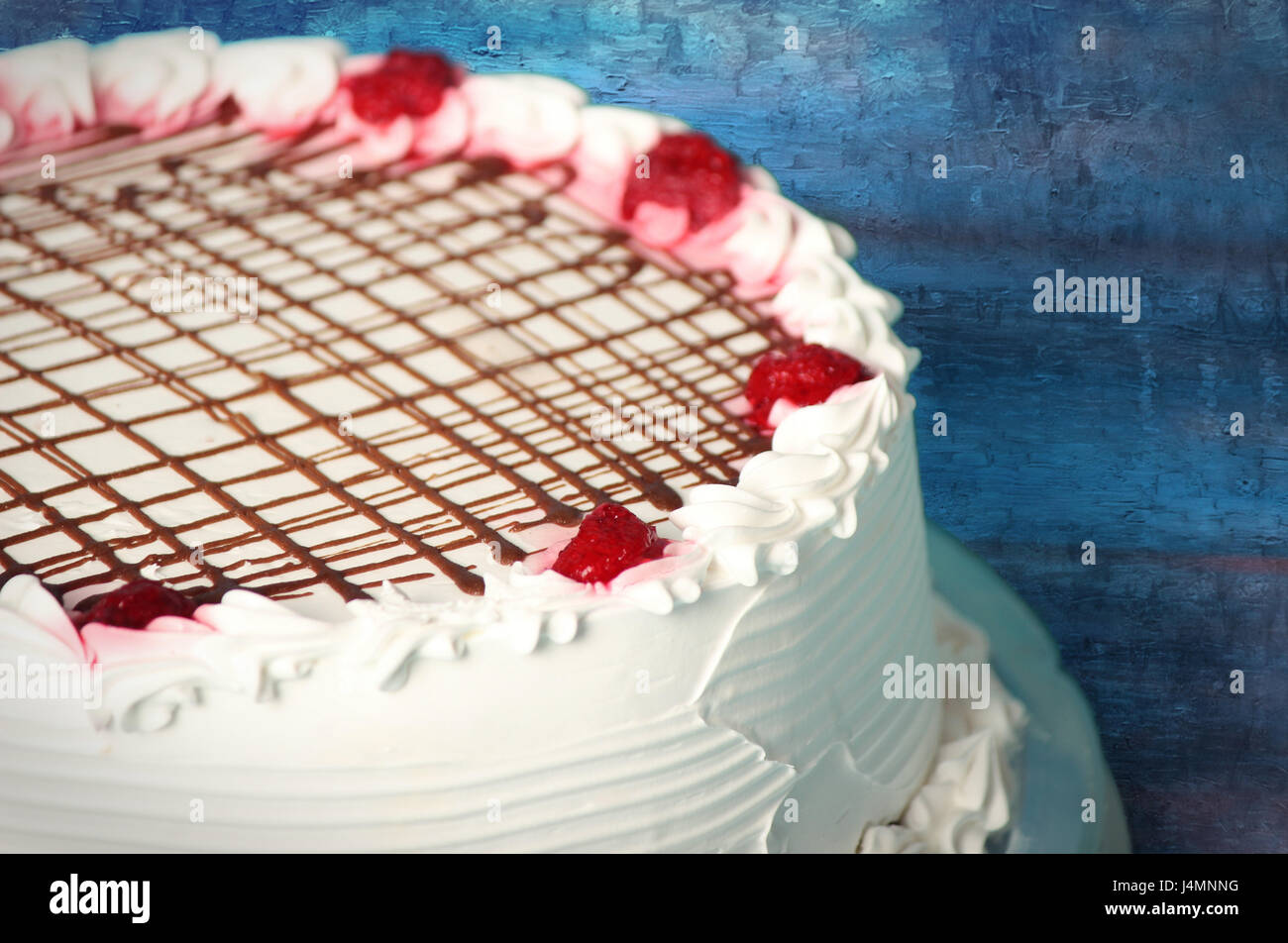Iced birthday cake Stock Photo - Alamy