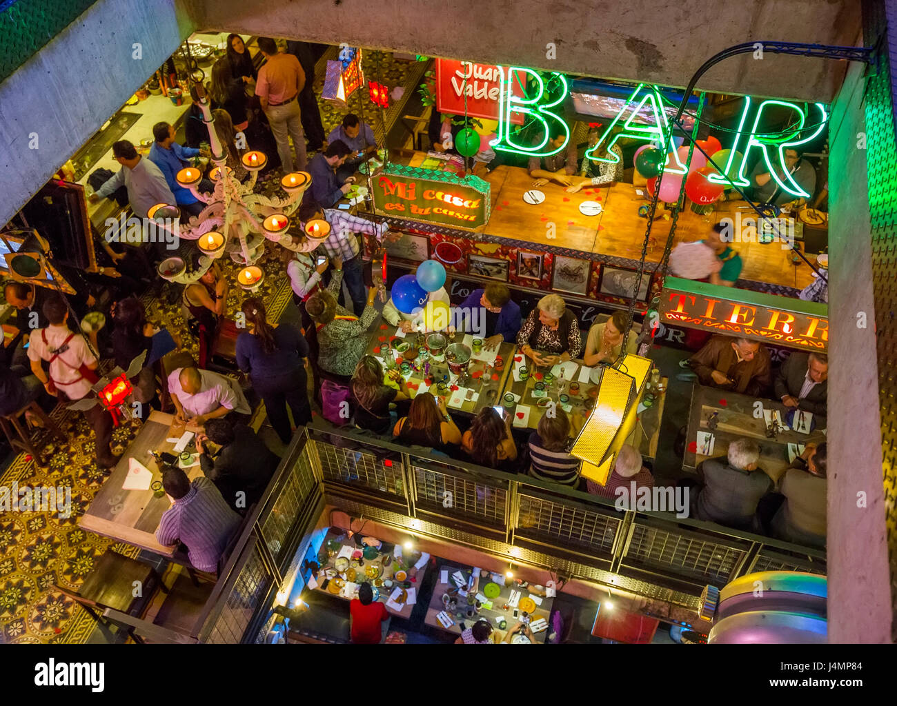 Night bar in center of Bogota, Colombia Stock Photo - Alamy