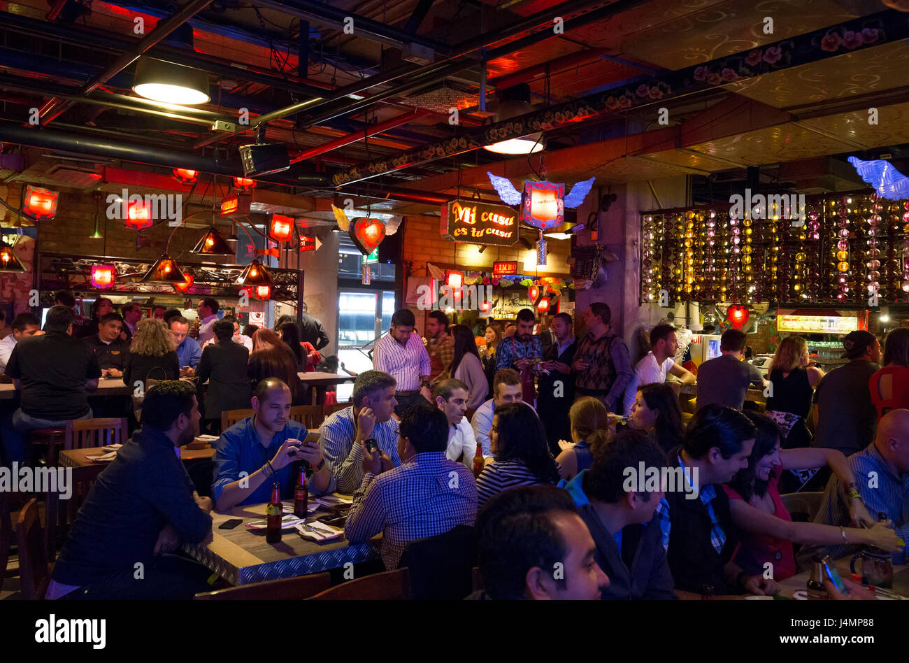 Night bar in center of Bogota, Colombia Stock Photo - Alamy