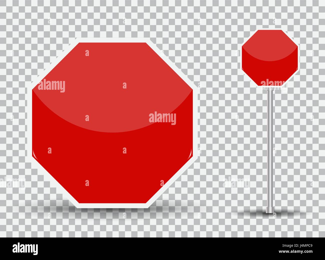Red road sign on transparent background. Vector Illustration. EPS10 ...