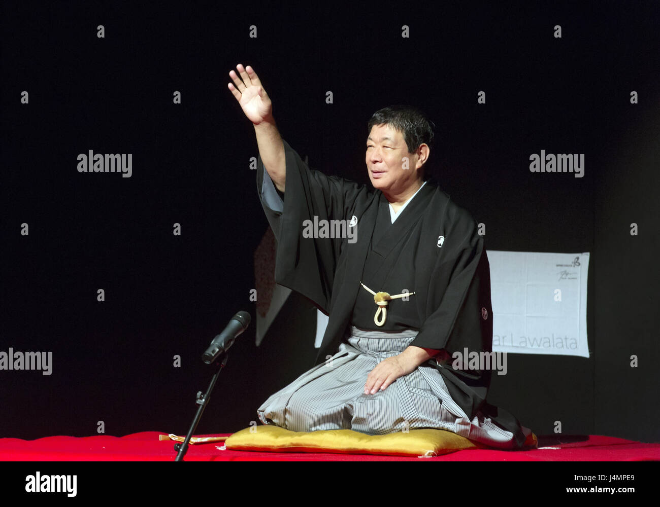 Yanagiaya Sankyo rakugo performer presents the traditional storytelling ...