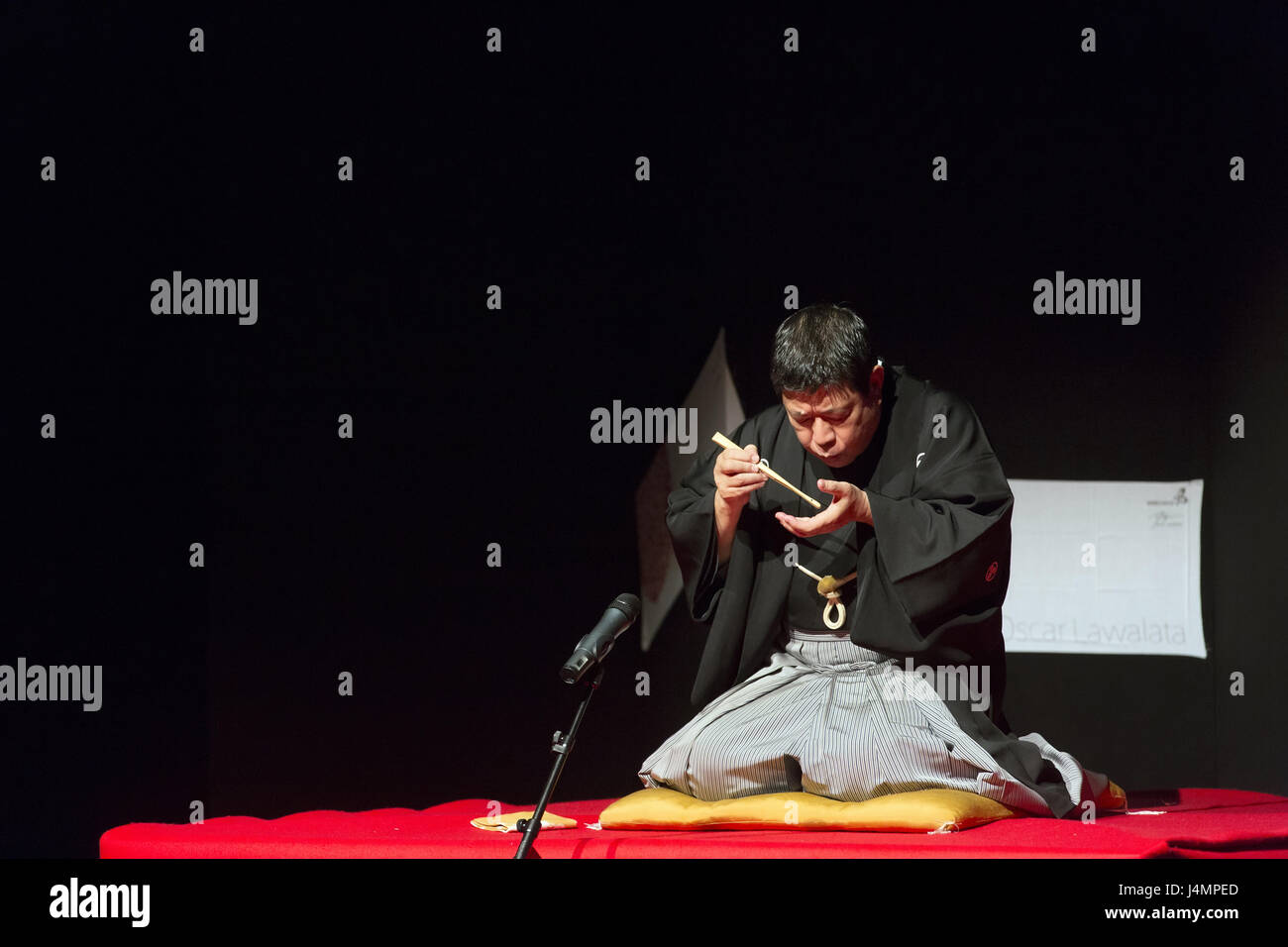 Yanagiaya Sankyo rakugo performer presents the traditional storytelling ...