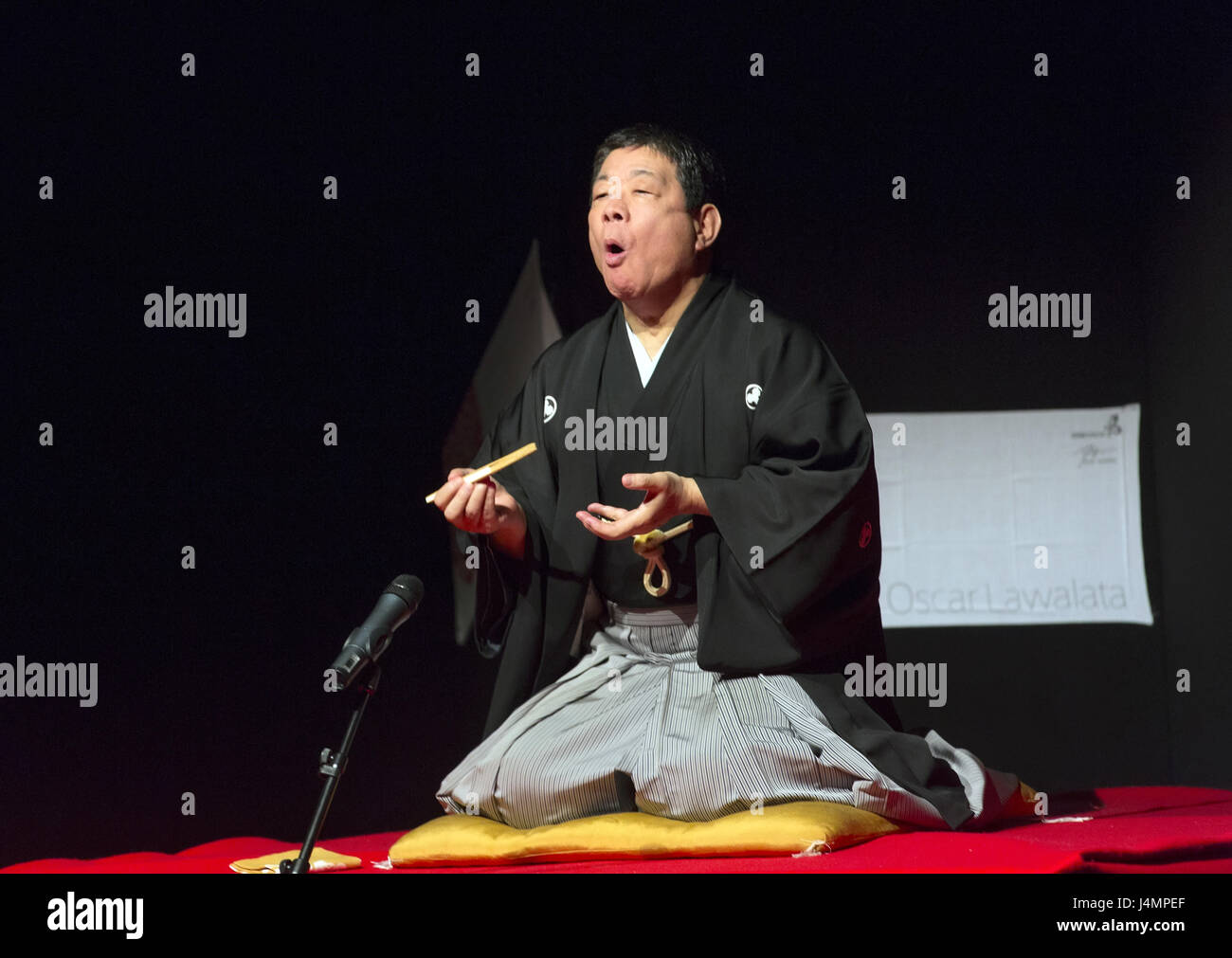 Yanagiaya Sankyo rakugo performer presents the traditional storytelling ...