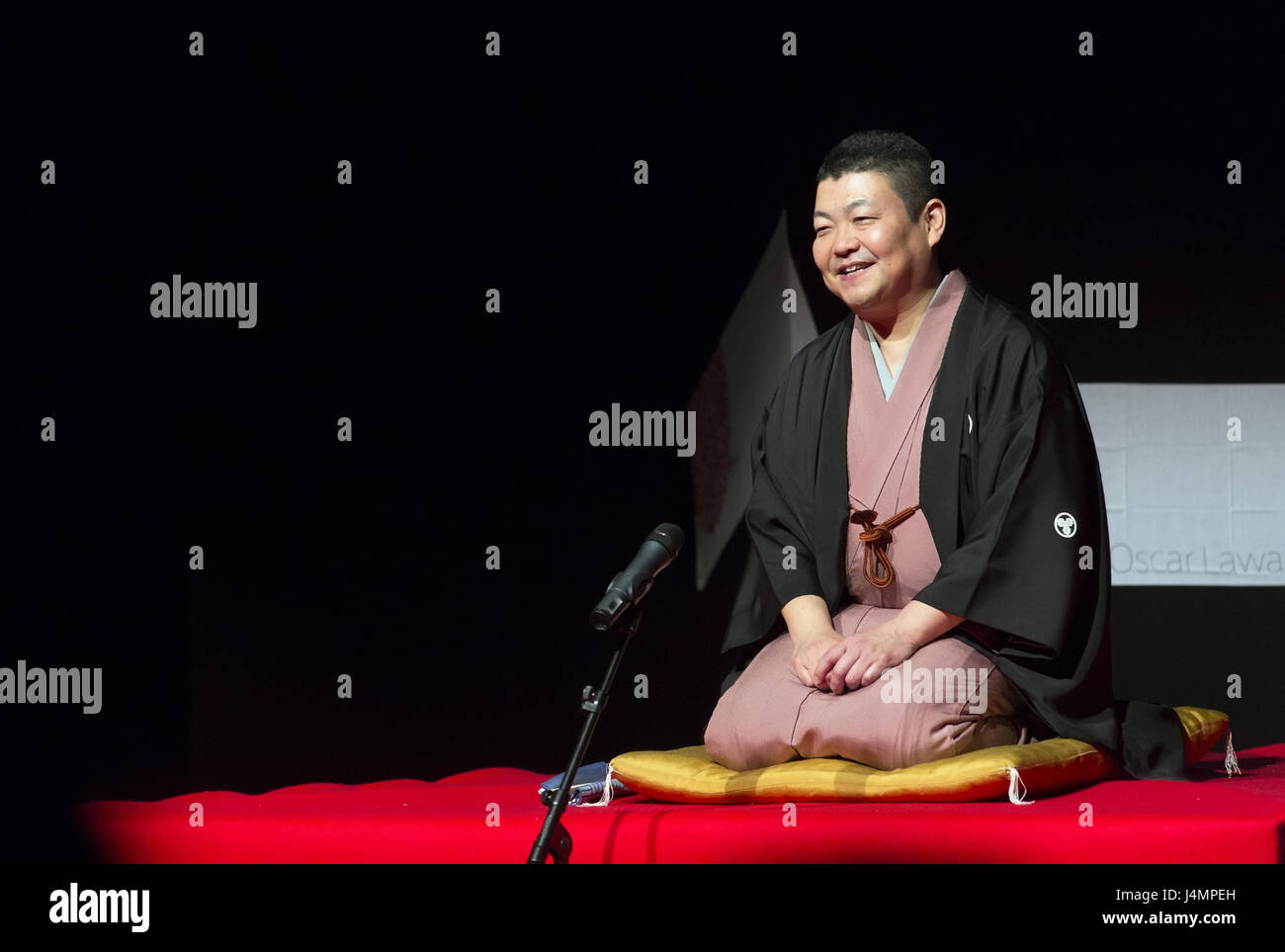 Yanagiaya Sankyo rakugo performer presents the traditional storytelling ...
