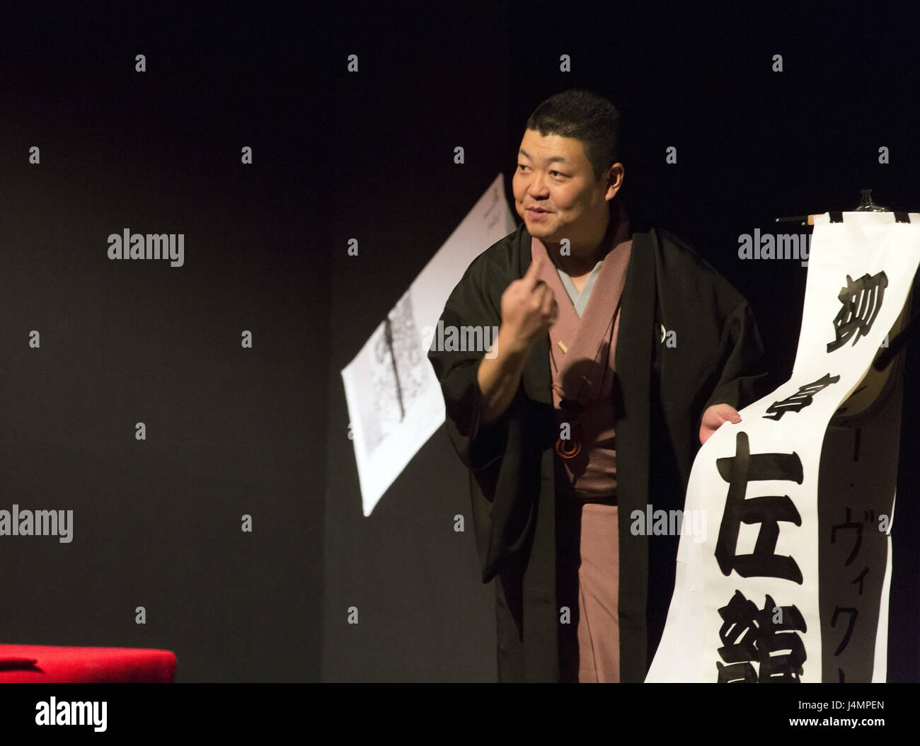 Yanagiaya Sankyo rakugo performer presents the traditional storytelling ...