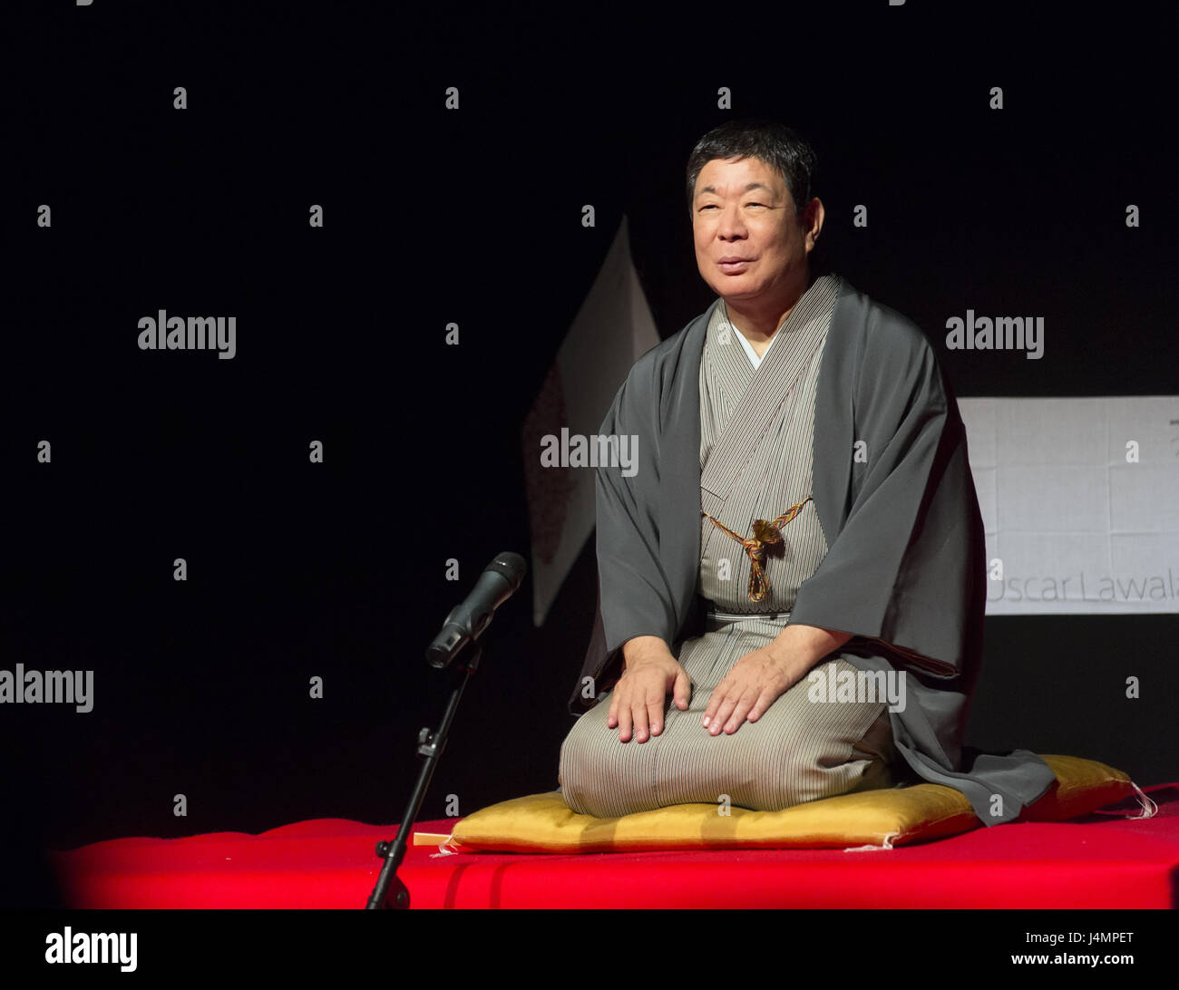 Yanagiaya Sankyo rakugo performer presents the traditional storytelling ...