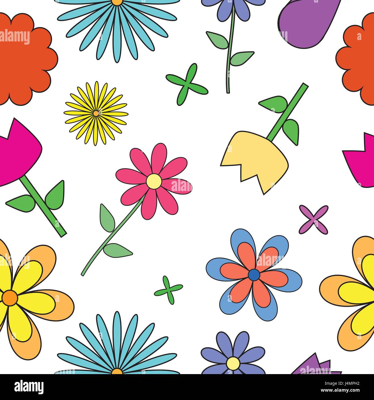 Simple floral pattern Stock Vector Image & Art - Alamy