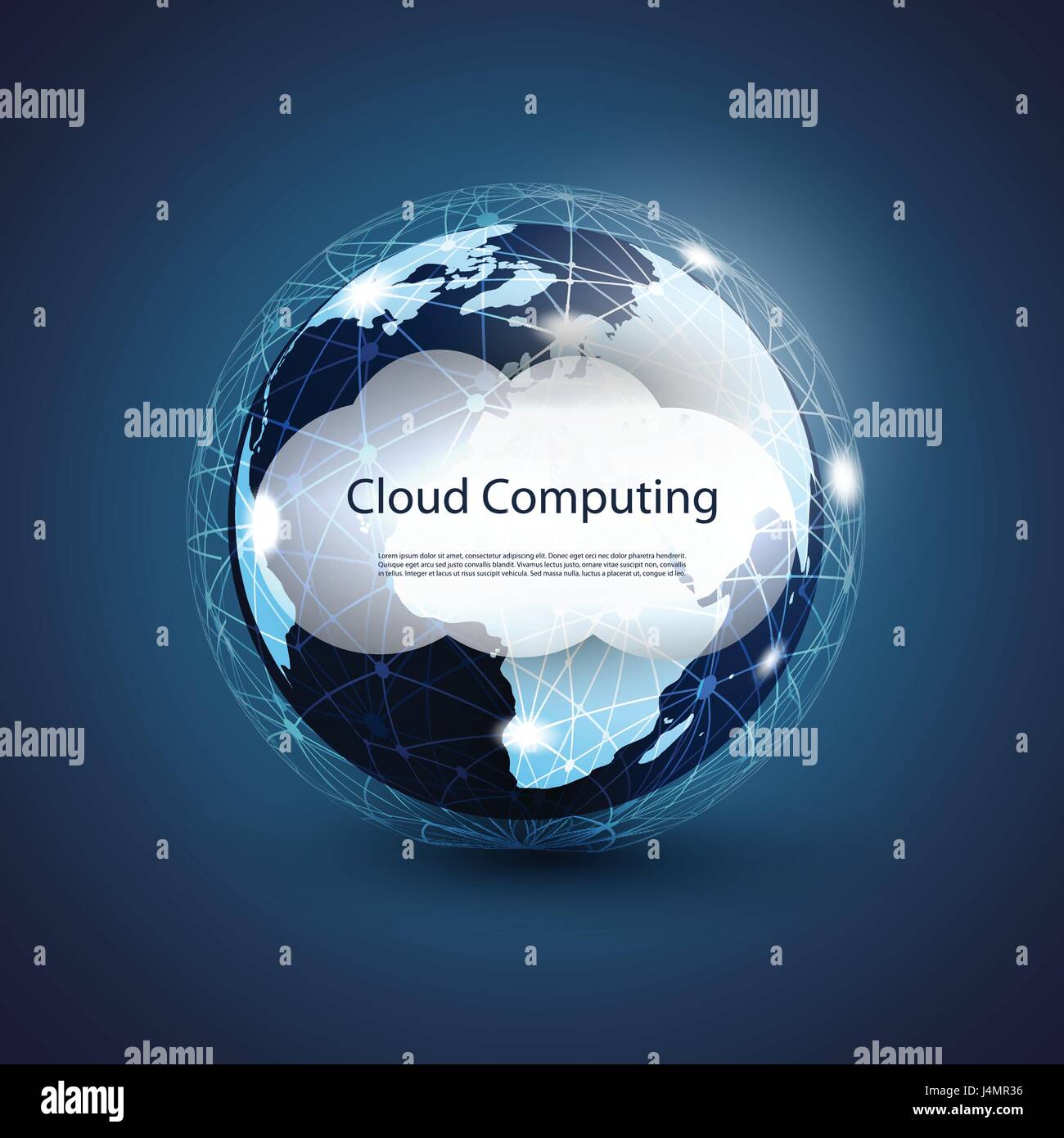 Blue Abstract Global Networks Concept Design with Earth Globe ...