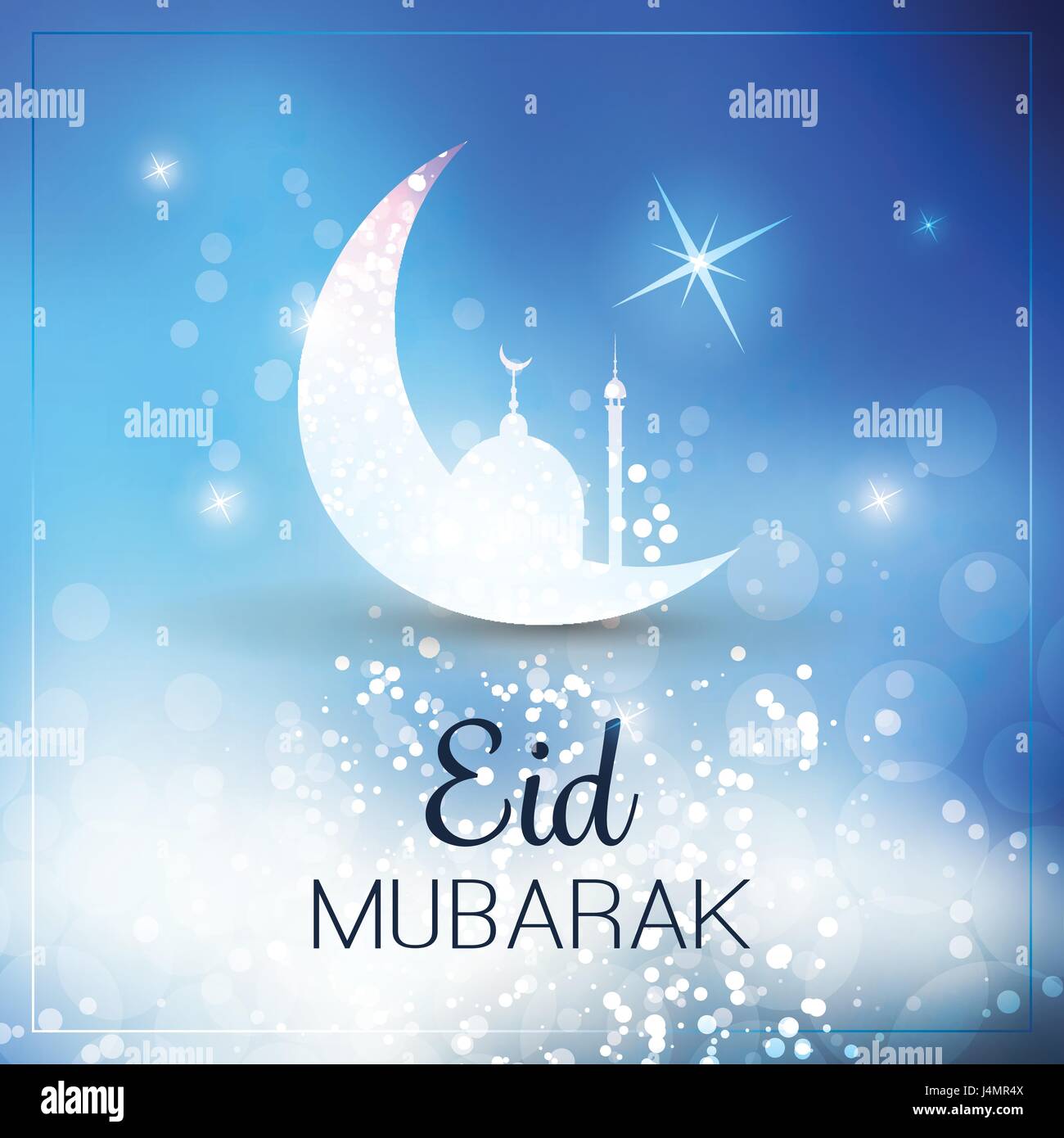 Eid Mubarak - Moon in the Sky - Greeting Card for Muslim Community ...