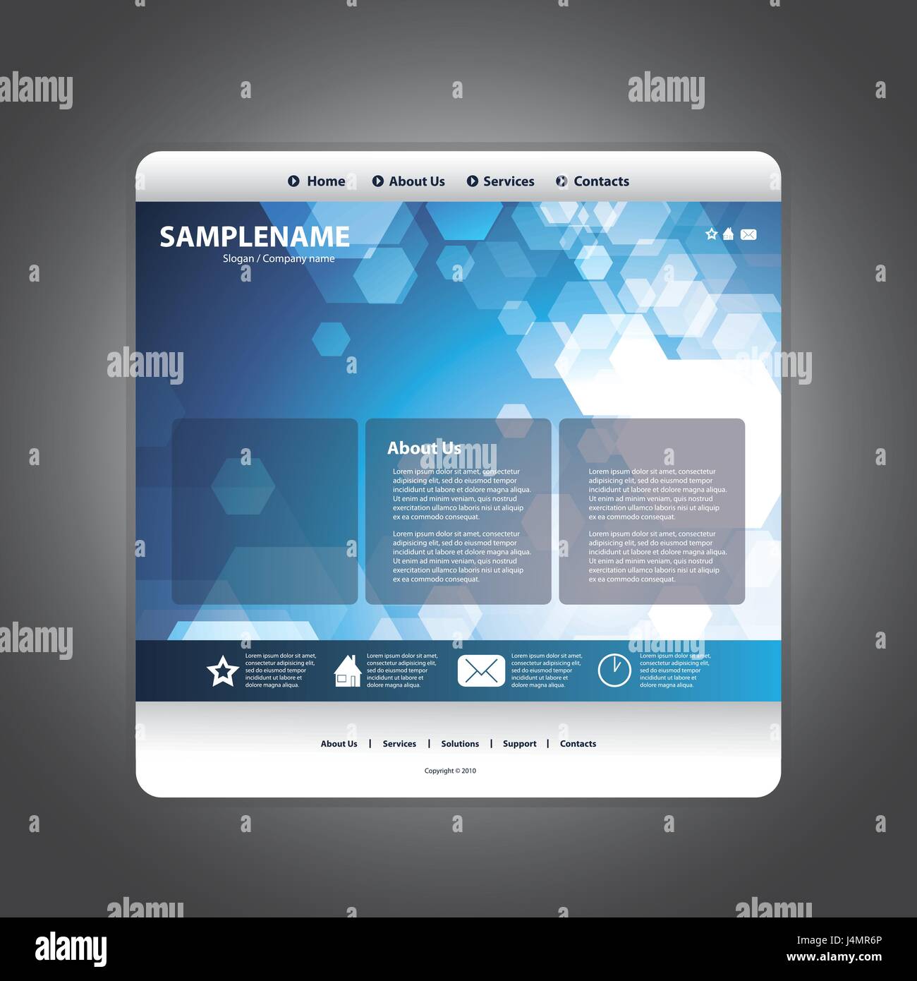 Blue Business Website Design Template in Freely Scalable and Editable ...