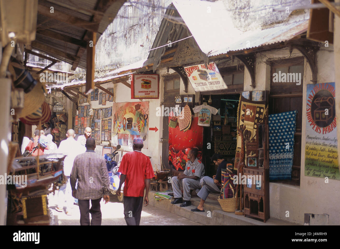 Tanzania, island Zanzibar, Zanzibar city, Old Town 'Stone Town', lane ...