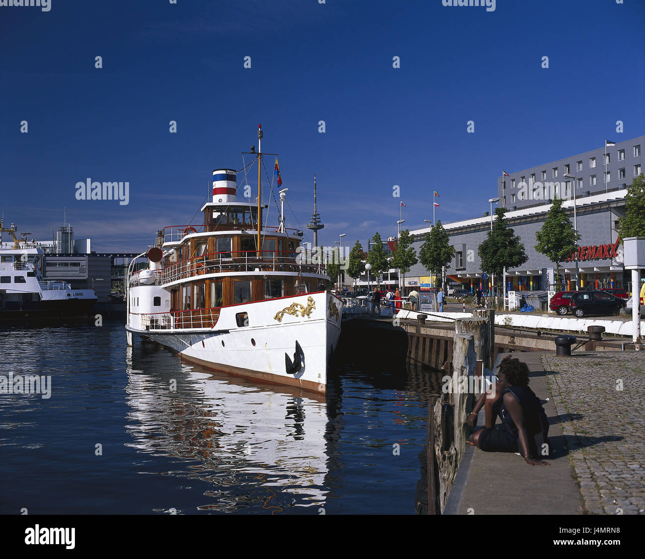 Germany, Schleswig - Holstein, Kiel, landing stage, steamboat 'Freya ...