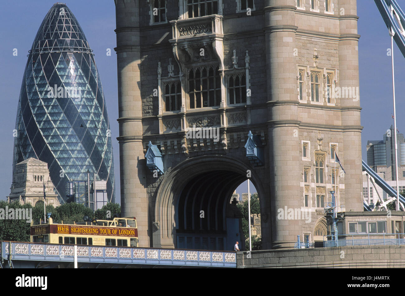 Great Britain, England, London, Tower Bridge, detail, high rise, Swiss ...