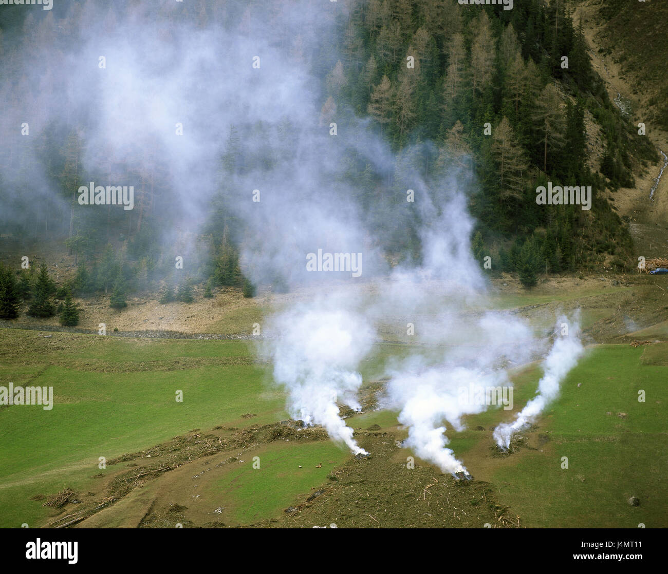 Austria, Tyrol, Ötztal, Niederthai, avalanche damage, clearing works ...