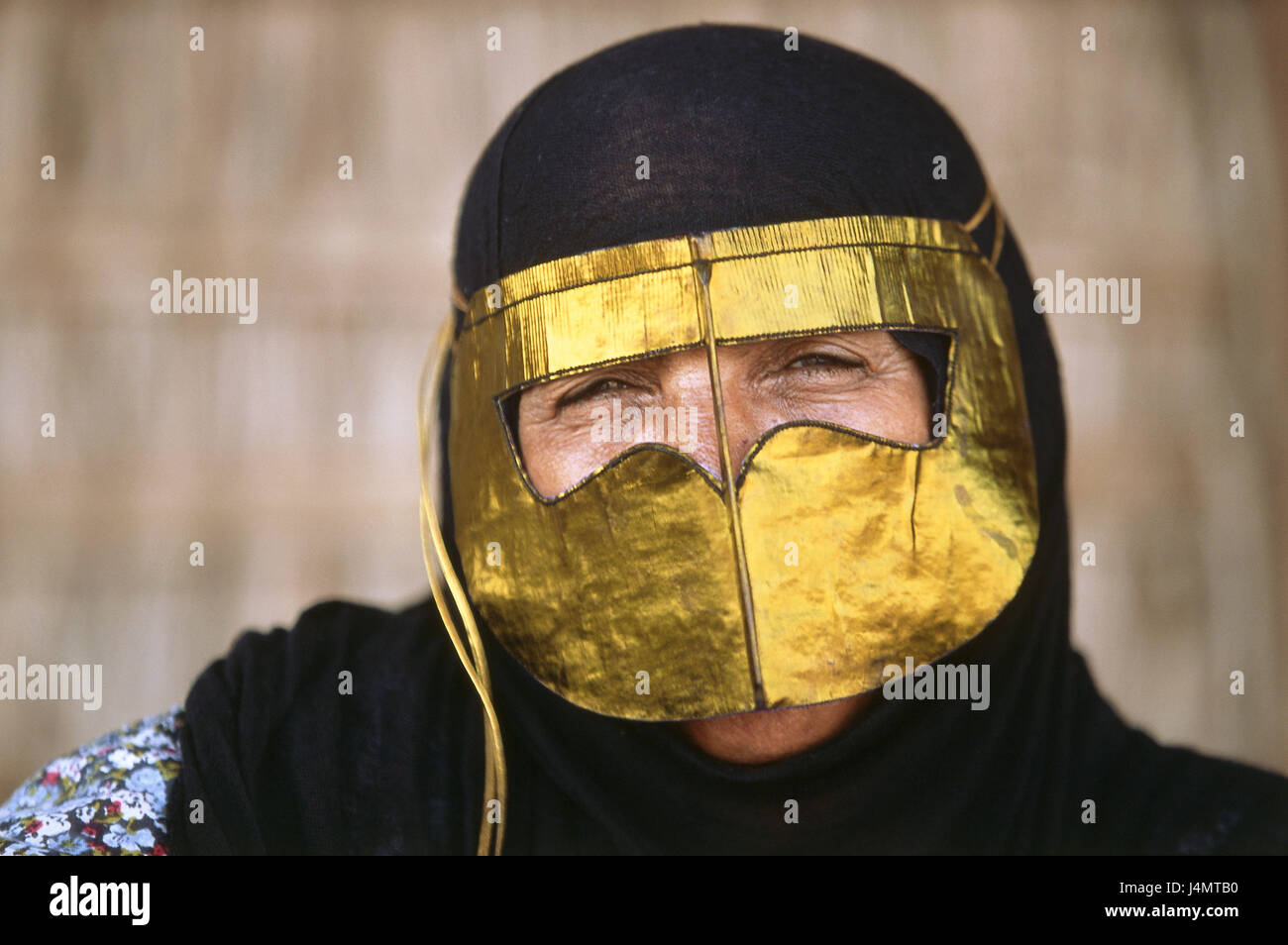 United Arab Emirates, Dubai, woman, headscarf, mask, portrait, no model ...