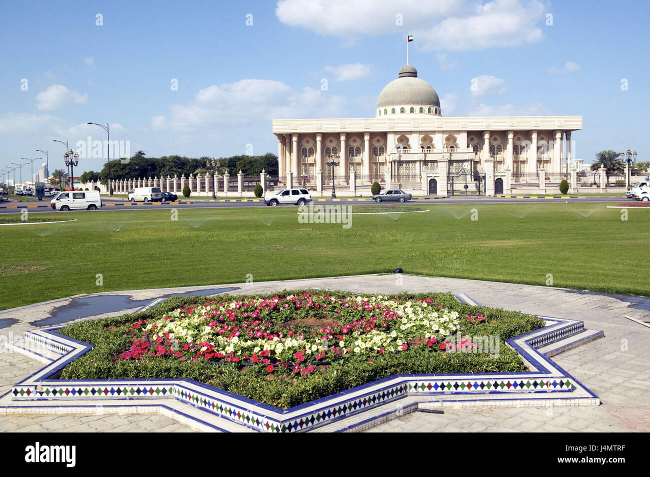 United Arab Emirates, Sharjah, cultural palace, street scene, park VAE ...