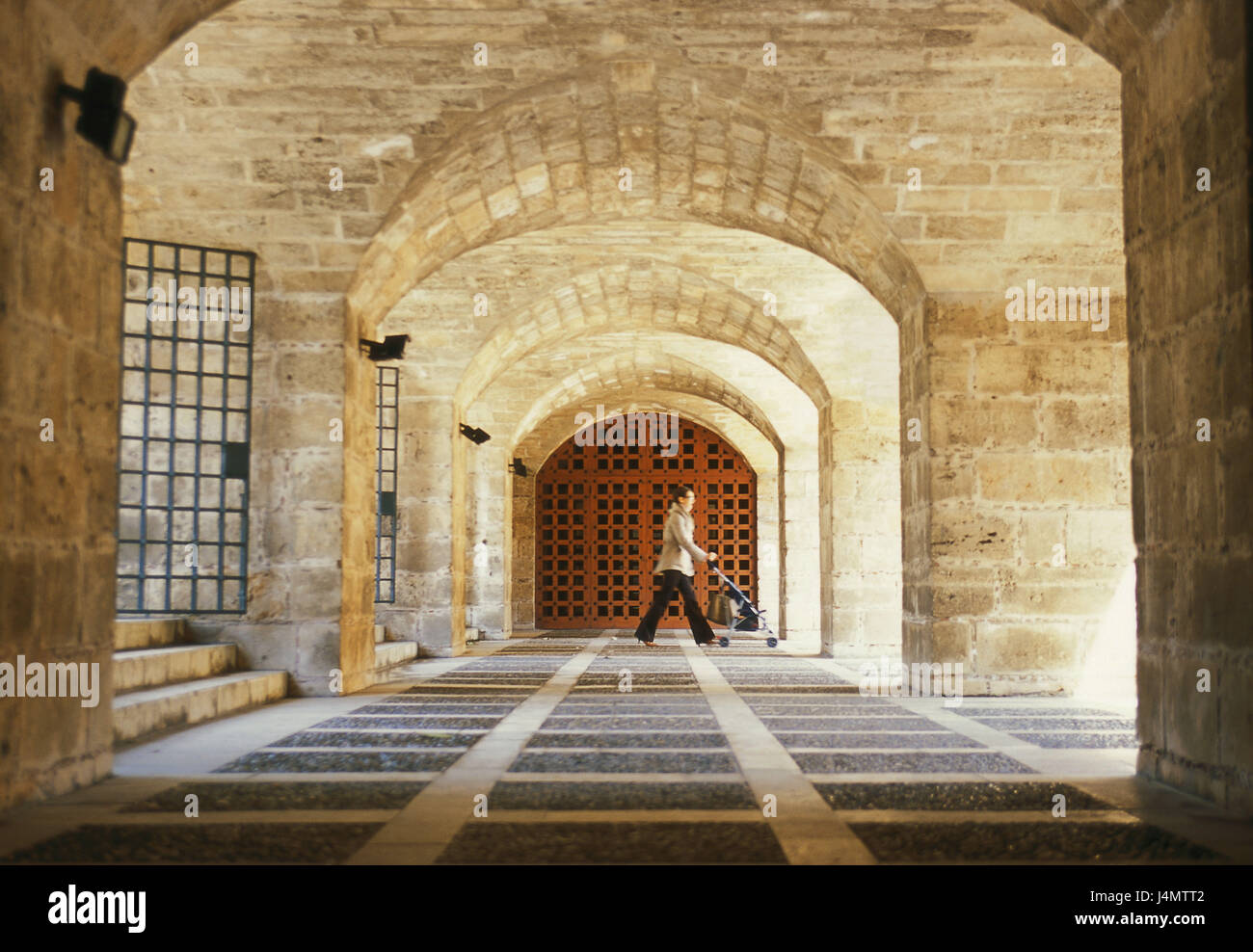Spain, Majorca, Palma, Almudaina palace, input range, round arches ...