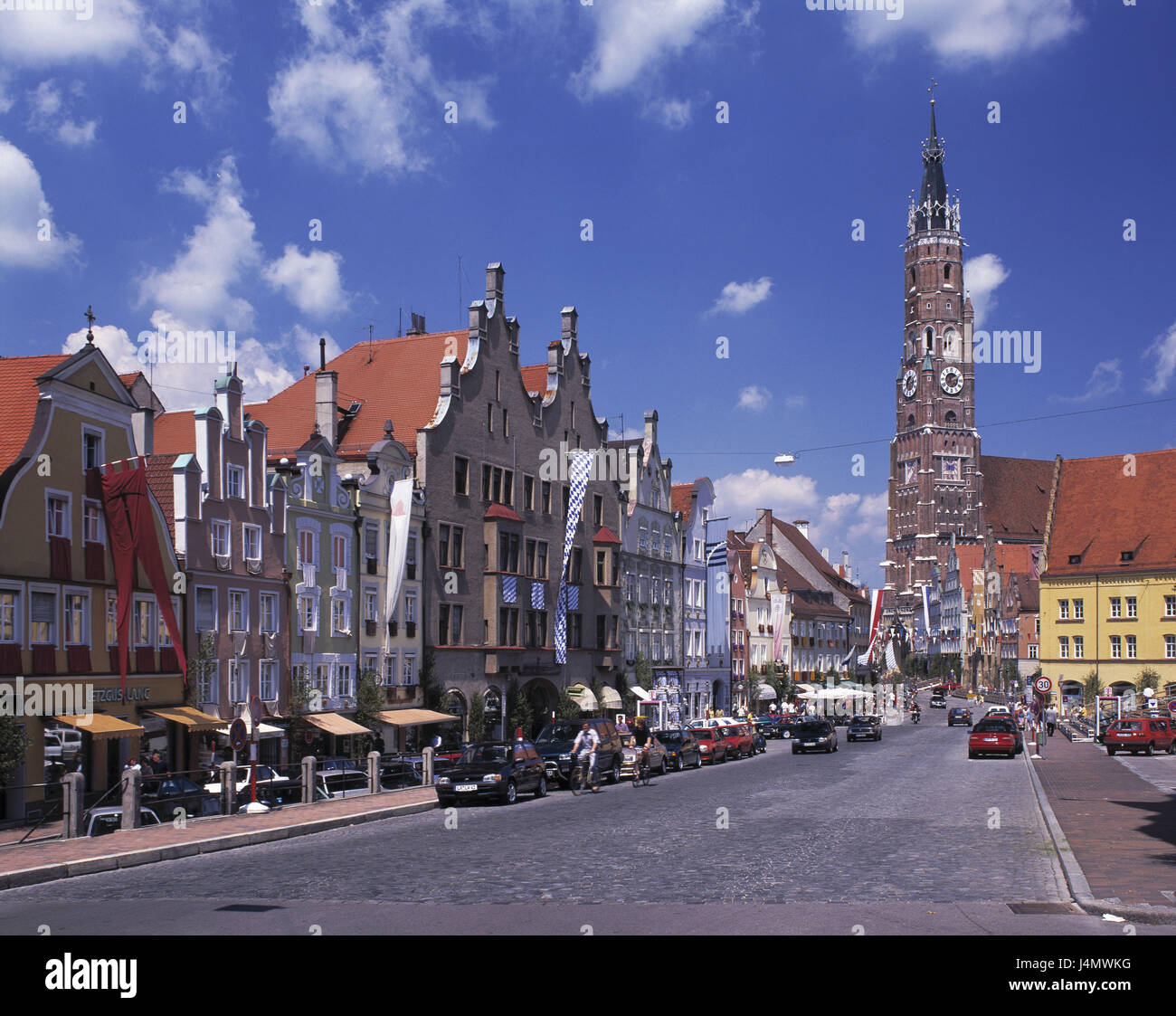 Germany, Bavaria, Landshut, Old Town, Trinity square, gabled houses ...