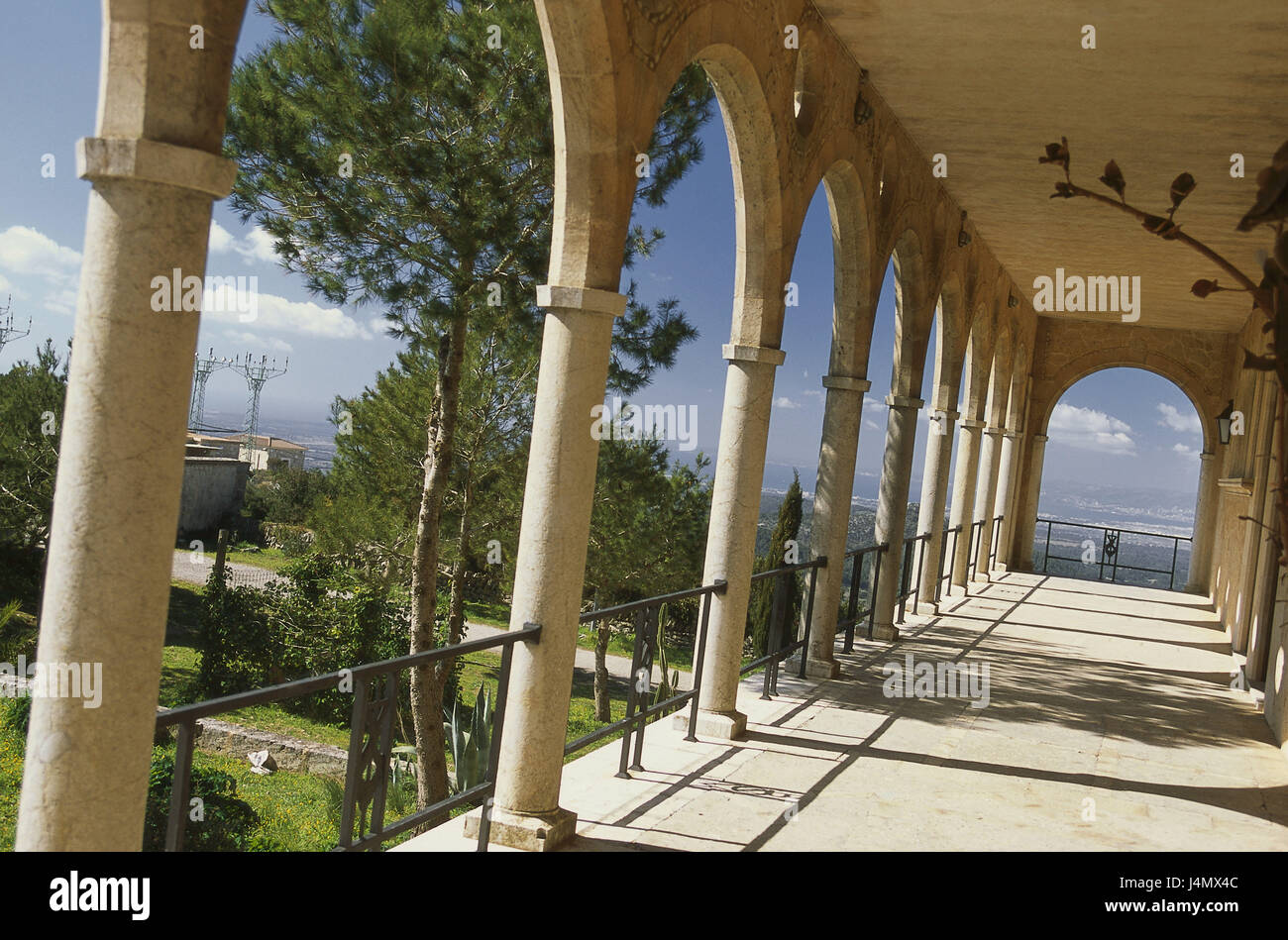 Spain, Majorca, close Porreres, Santuari de Monti Sion, inner courtyard ...