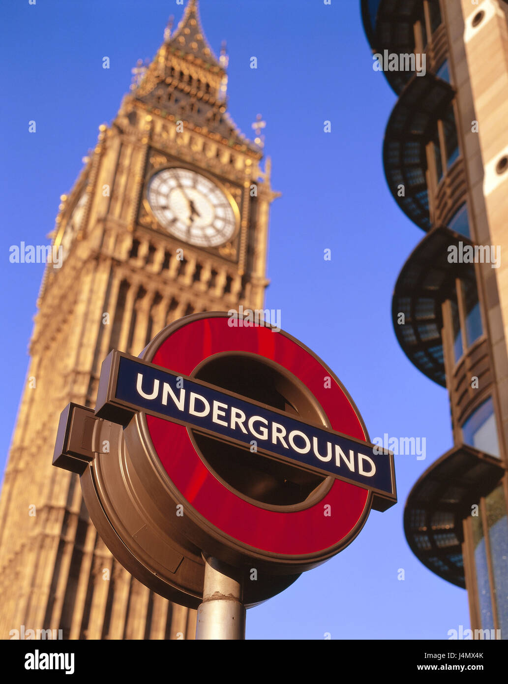 Great Britain, London, sign, underground, Big Ben Europa, England, town ...
