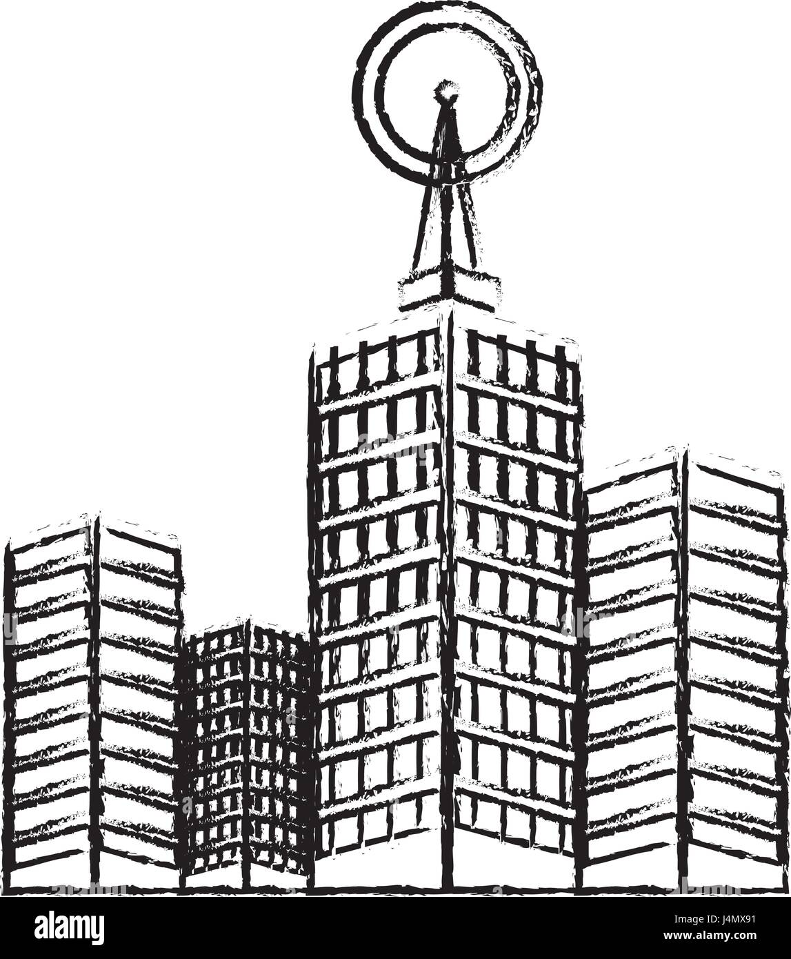 antenna on buildings in the city technology transmitter Stock Vector Image & Art - Alamy