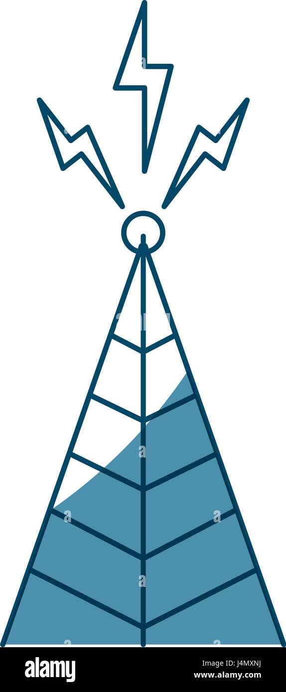 telecommunications signal transmitter. icon of tower broadcasting ...