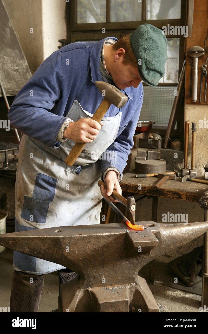 Garage, smith, anvil, manufacture, handrail smith-iron forges, man ...