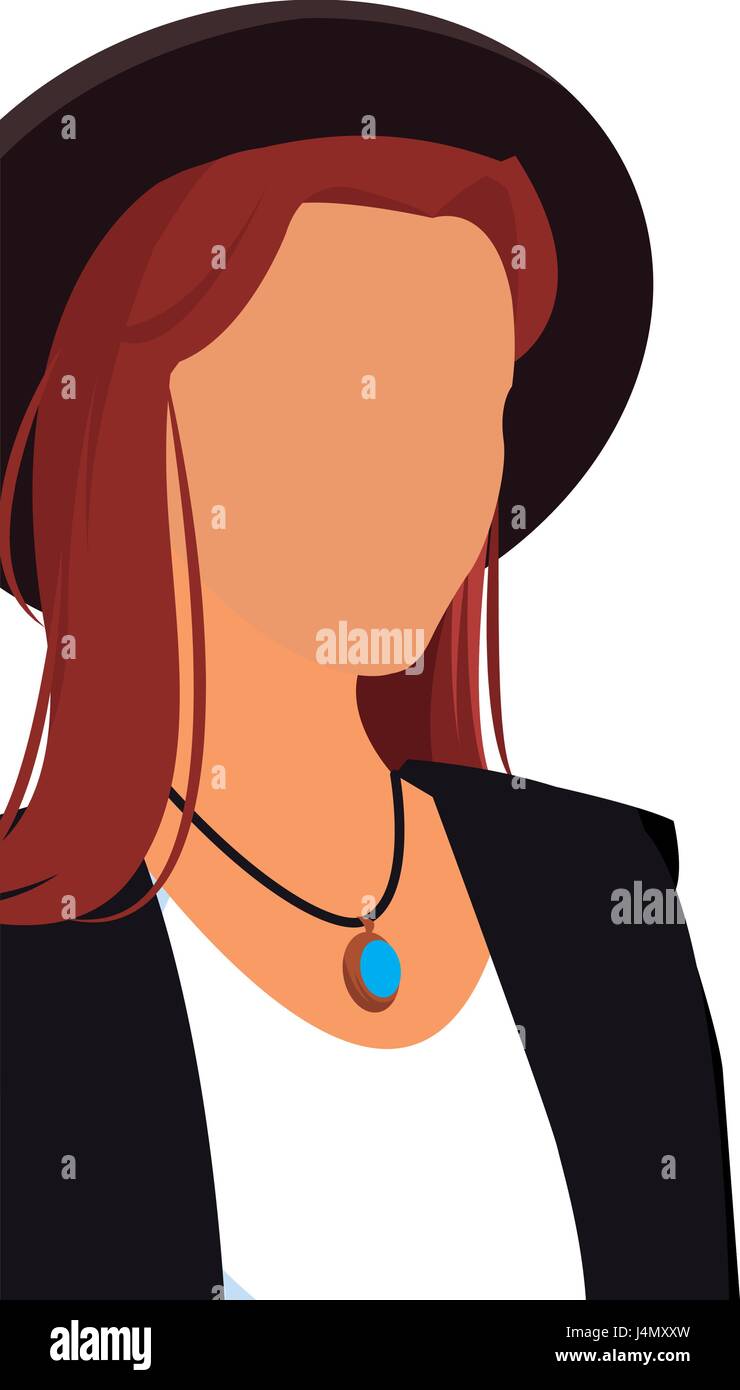 fashionable woman no face hat design Stock Vector Image & Art - Alamy