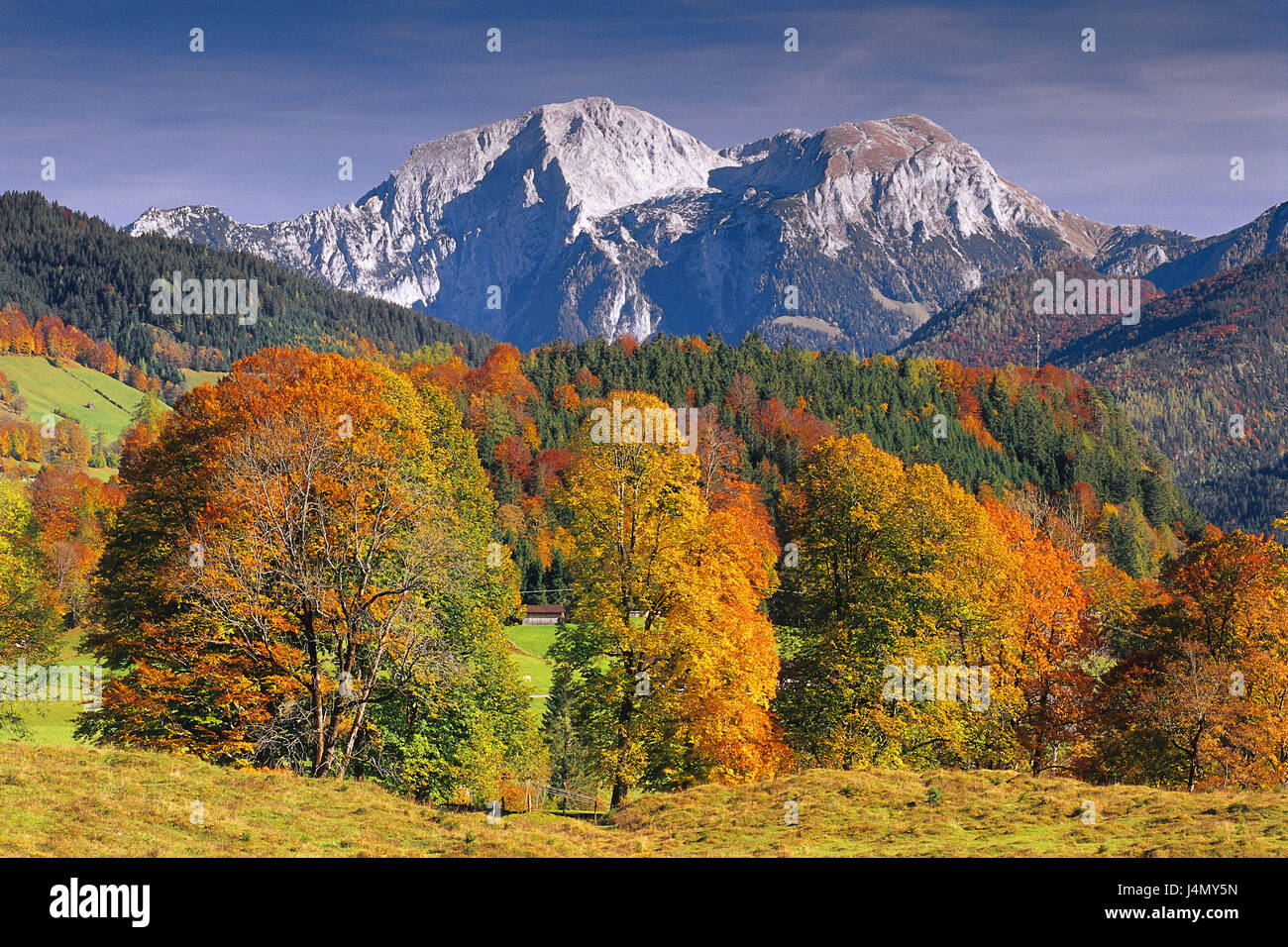 Germany, Berchtesgadener alps, high Göll, high springboard, autumn ...