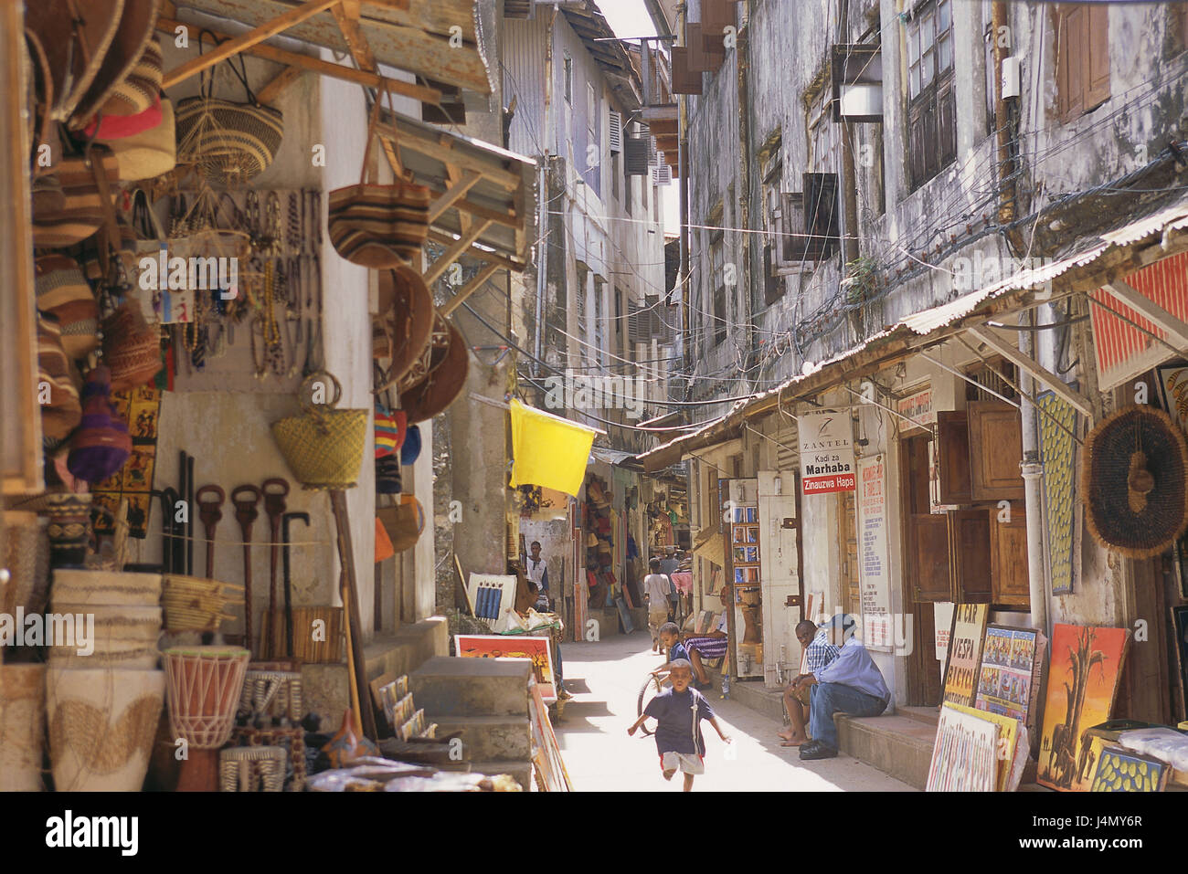 Tanzania, island Zanzibar, Zanzibar city, Old Town 'Stone Town', lane ...