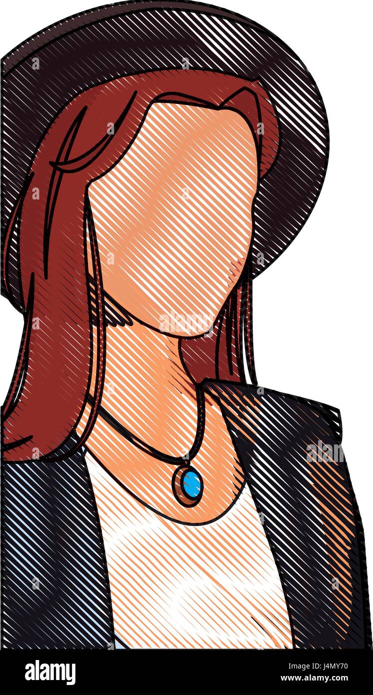 drawing woman no face fashionable model Stock Vector Image & Art - Alamy