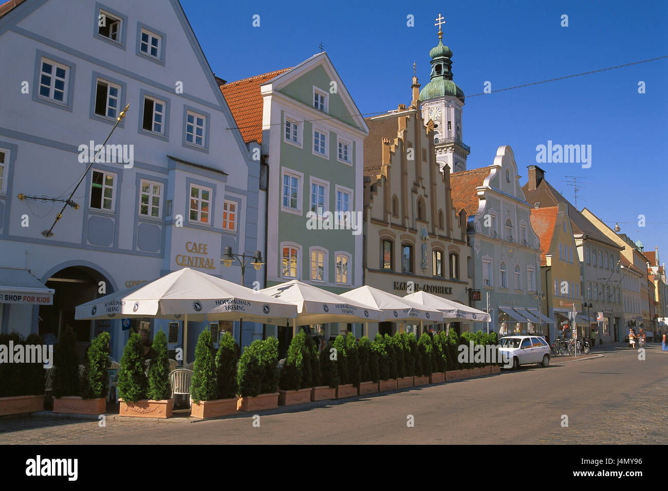 Germany, Upper Bavaria, Freising, Old Town, terrace Europe, South ...