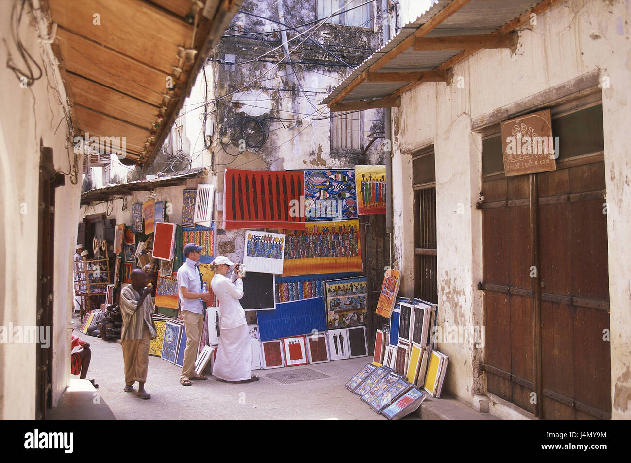 Tanzania, island Zanzibar, Zanzibar city, Old Town 'Stone Town', lane ...