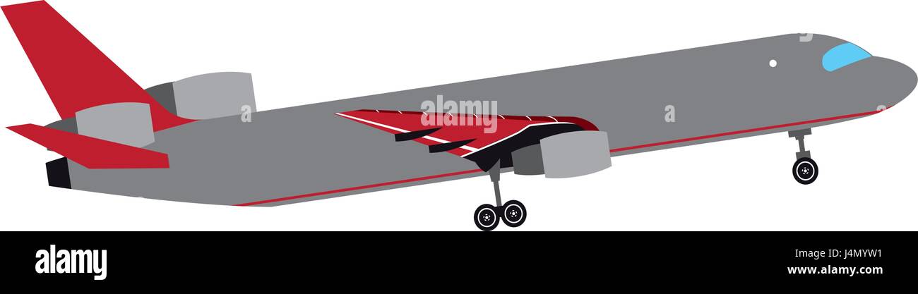 airplane flying. commercial travel airline concept Stock Vector Image ...