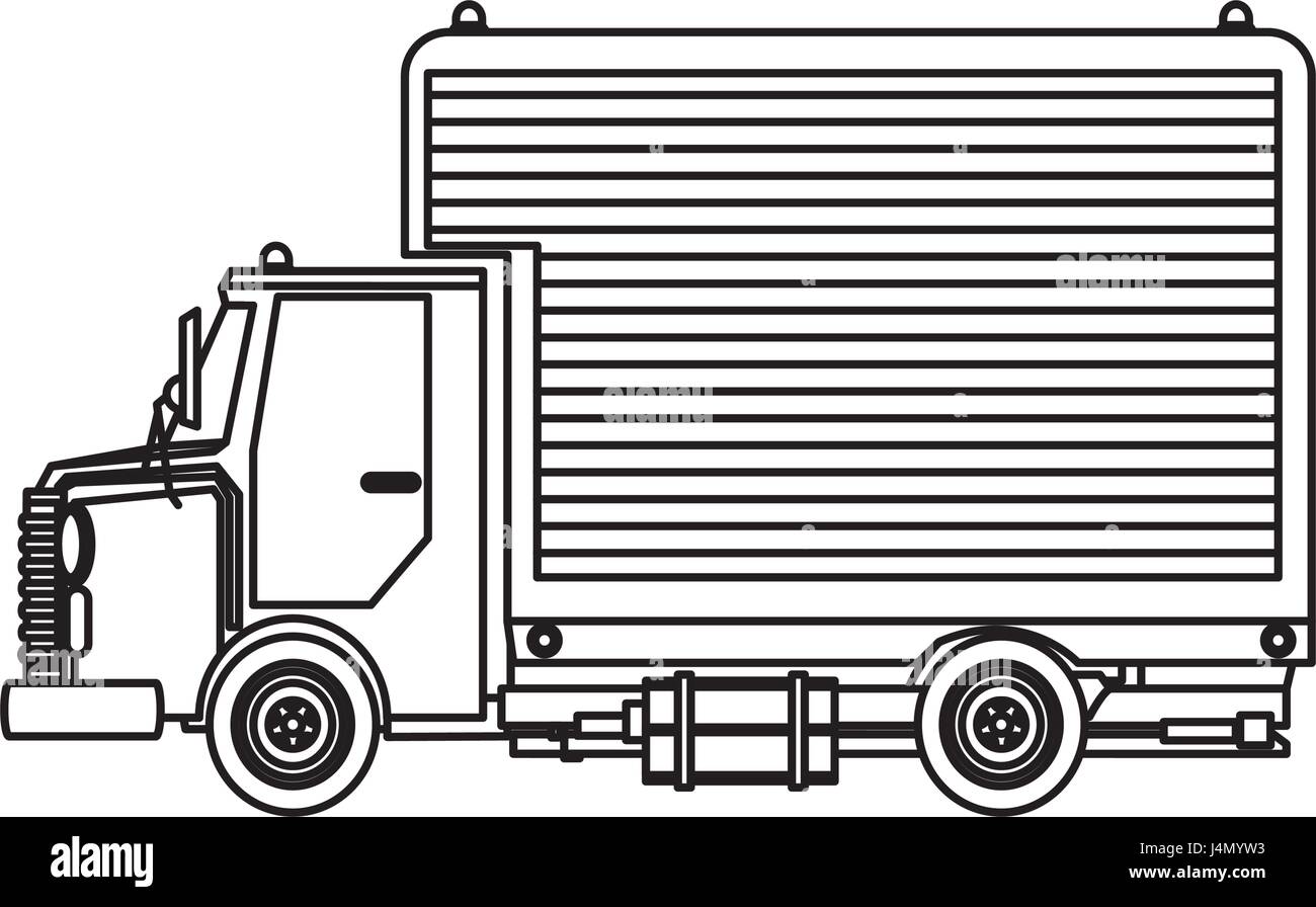 delivery service. shipping truck van of rides outline Stock Vector ...