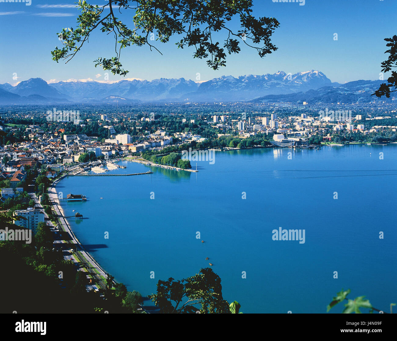 Austria, Vorarlberg, Bregenz, town view, Lake of Constance, town, lake ...