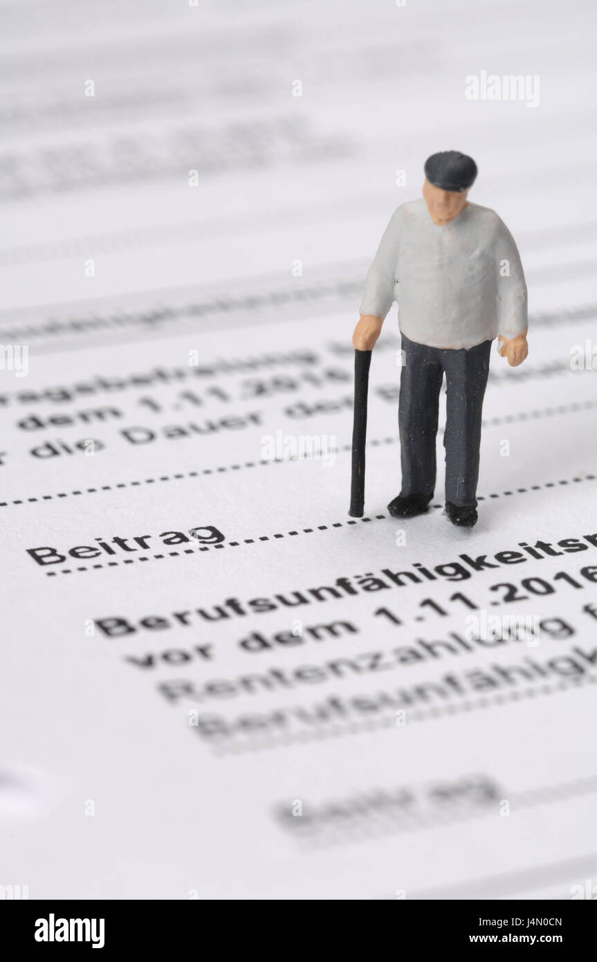 Form, occupational disability, character, pensioner, icon, pension ...