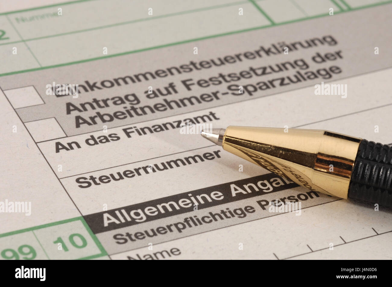 Form, income tax return, pen, medium close-up, detail, icon, steering ...
