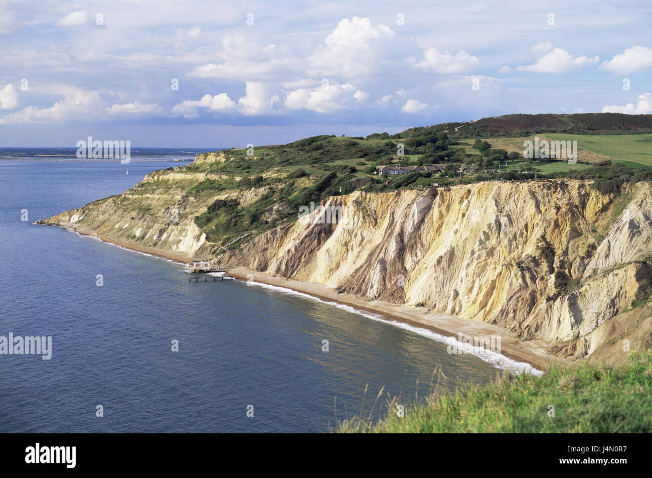 Great Britain, England, Isle of Wight, bile coast, Alum Bay, the ...