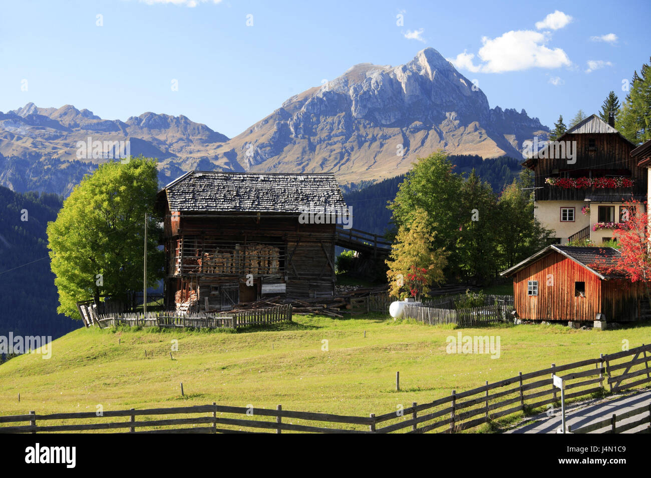 Italy, South Tirol, the Dolomites, abbey valley, mountain farm ...