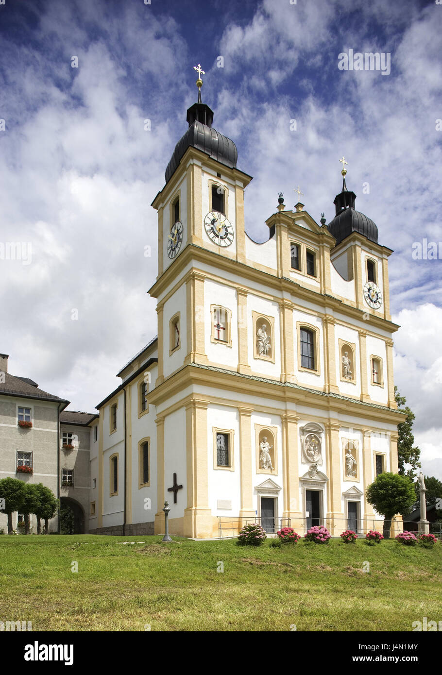 Austria, Salzburg country, level region, Maria Plain, pilgrimage church ...
